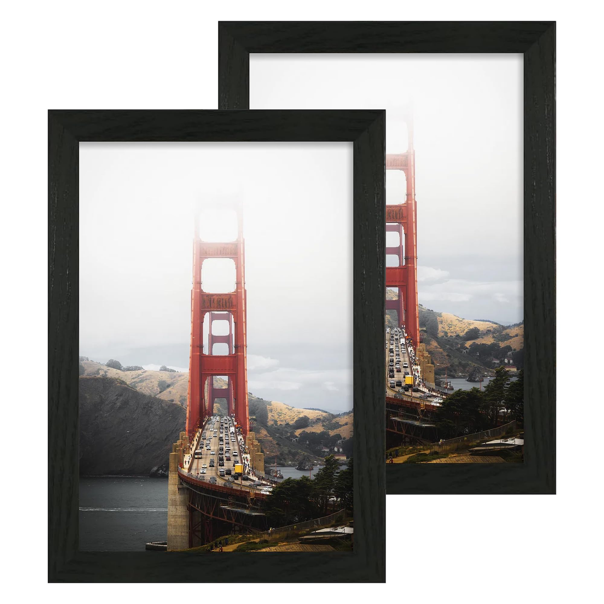 Amazon.com - iRahmen 8x12 Picture Frame Set of 2, Black Wood with Glass ...