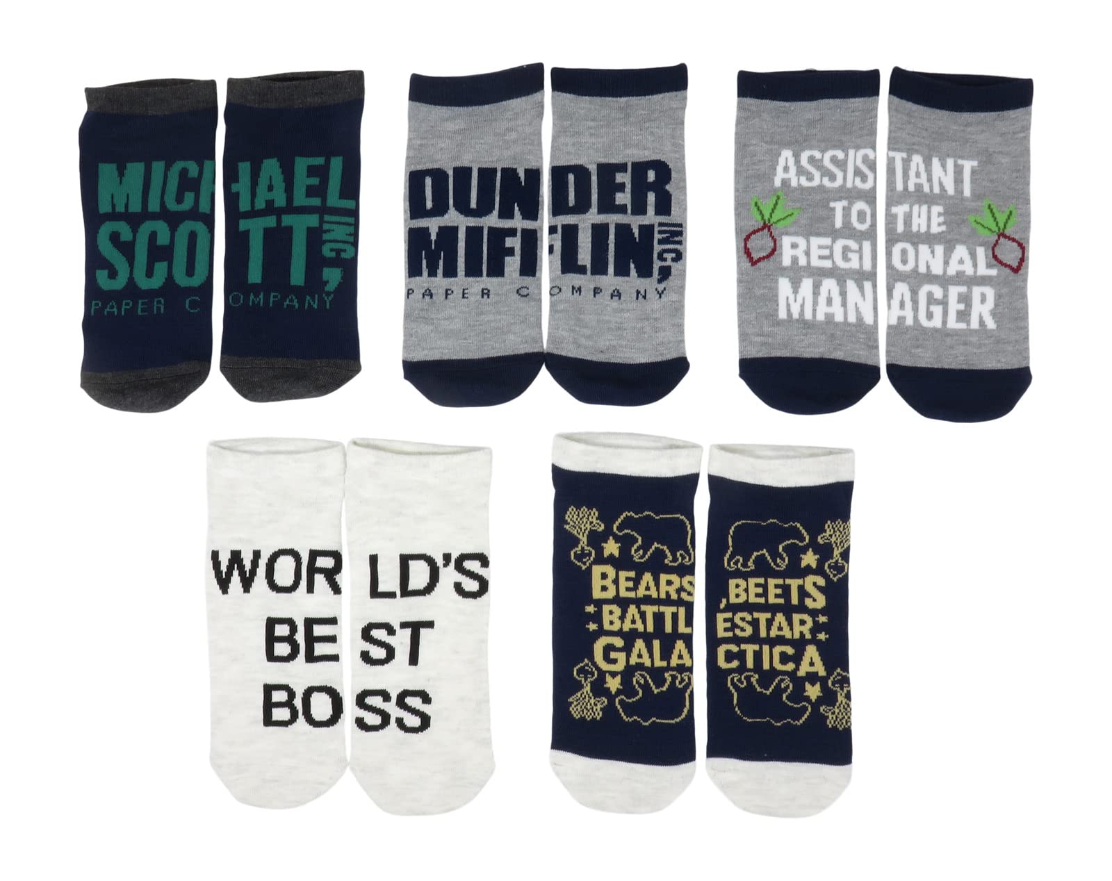 Amazon.com: The Office Dunder Mifflin Television Show Ankle Socks 5 ...