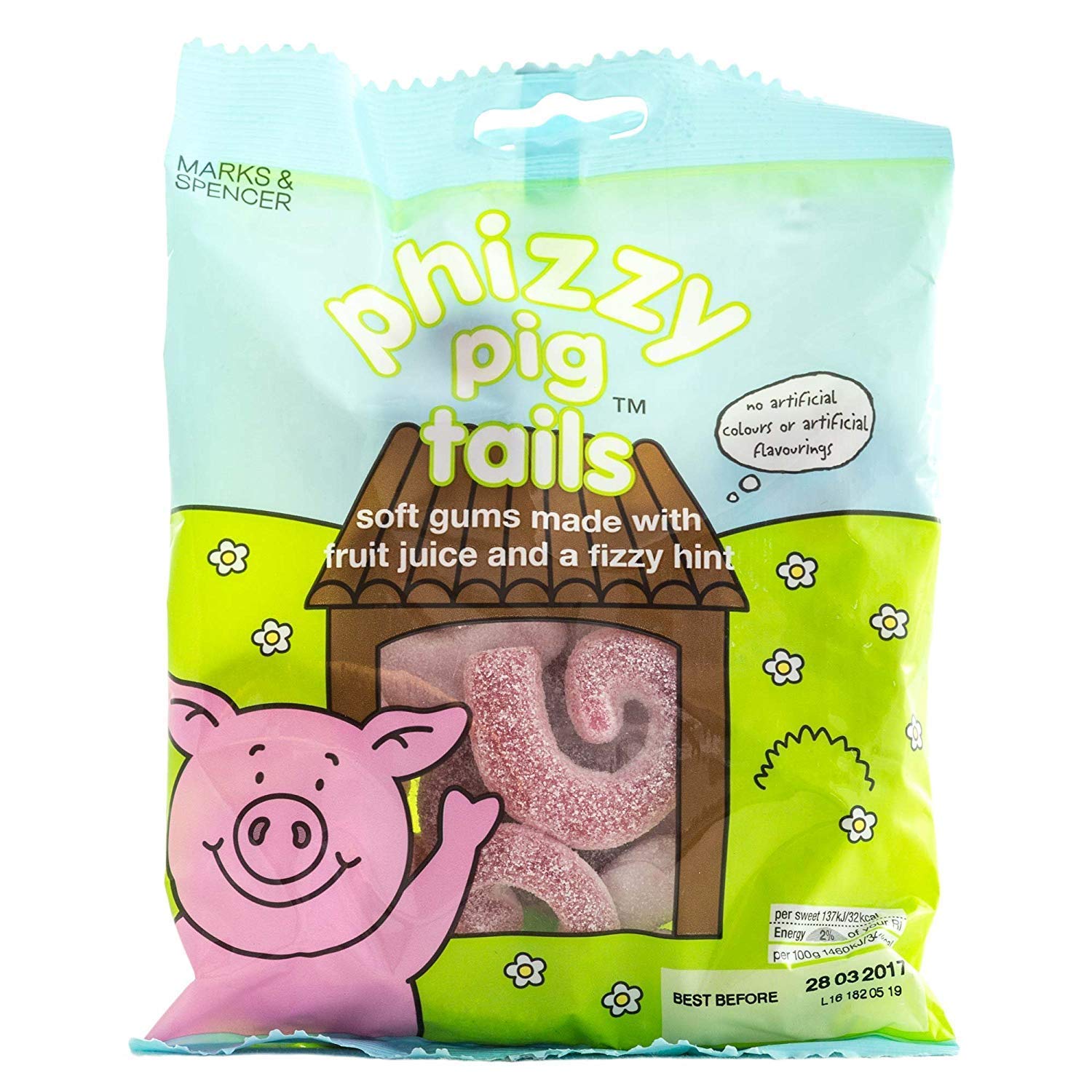 Marks & Spencer Percy Pig Phizzy Pig Tails 170g | Vegetarian Sweets ...