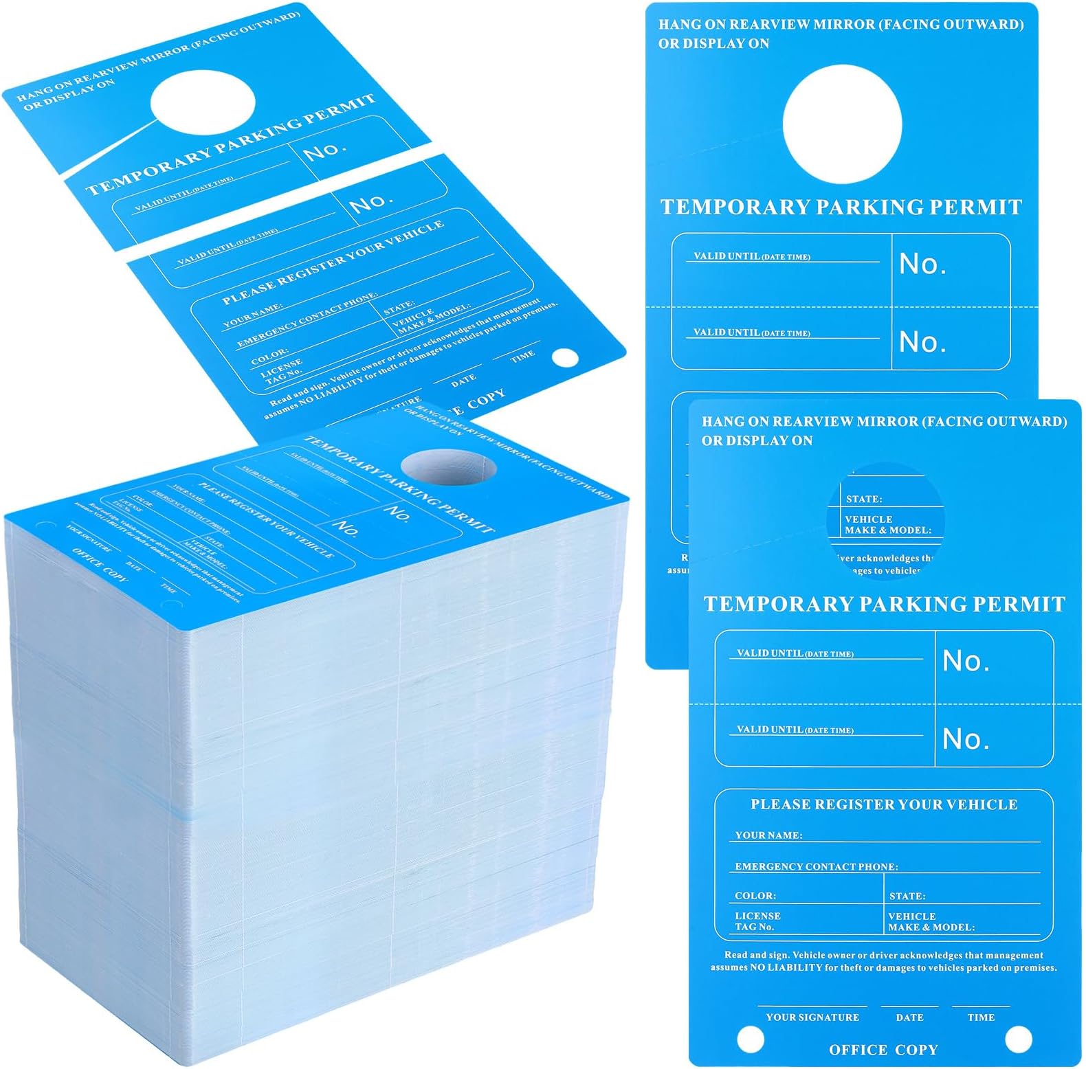 Amazon.com: Fuyoooo 300 Pack Temporary Parking Permit Hang tag Parking ...