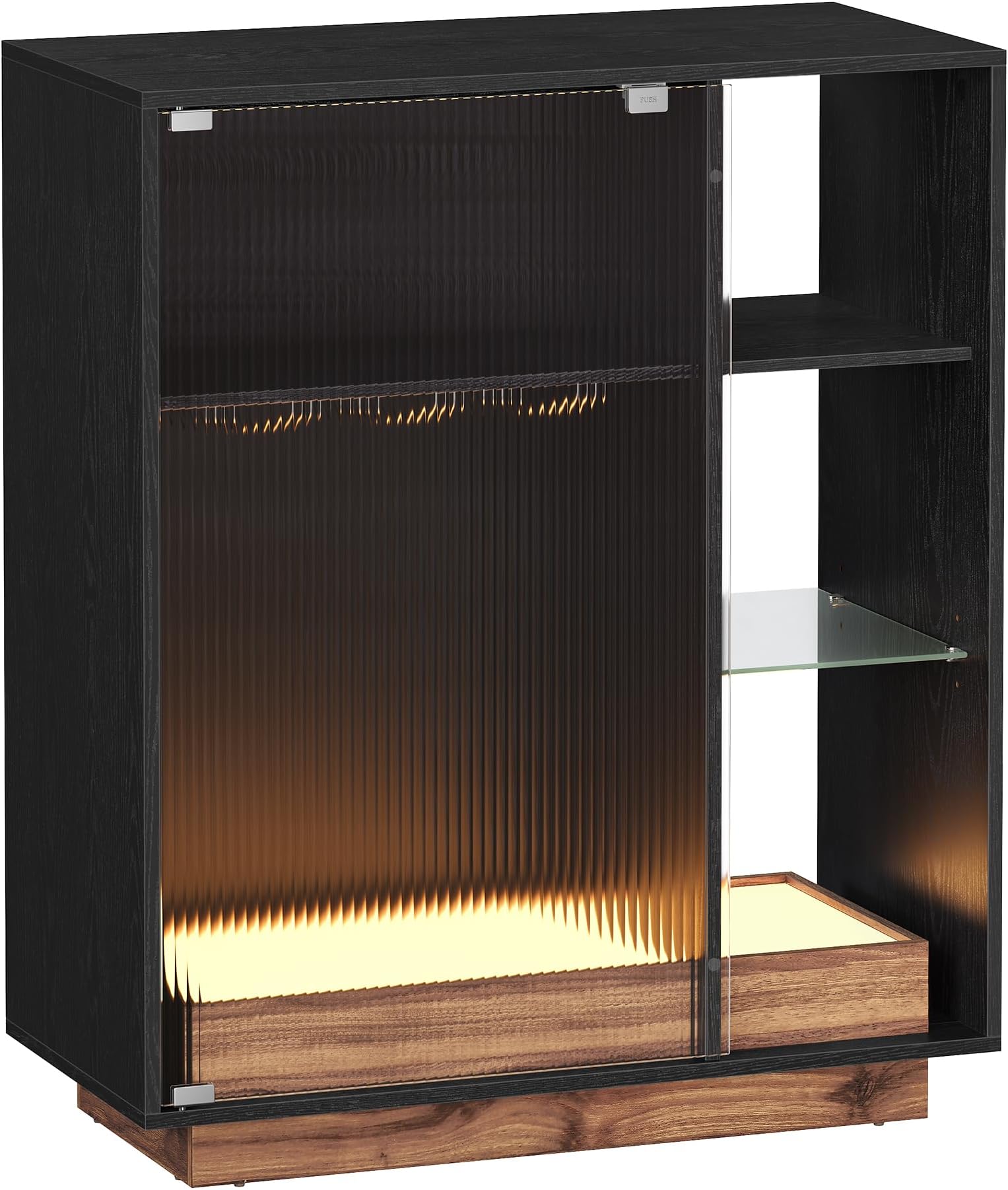 VASAGLE Mobiletto Bar con Illuminazione, Credenza con Luce LED e Spazio ...