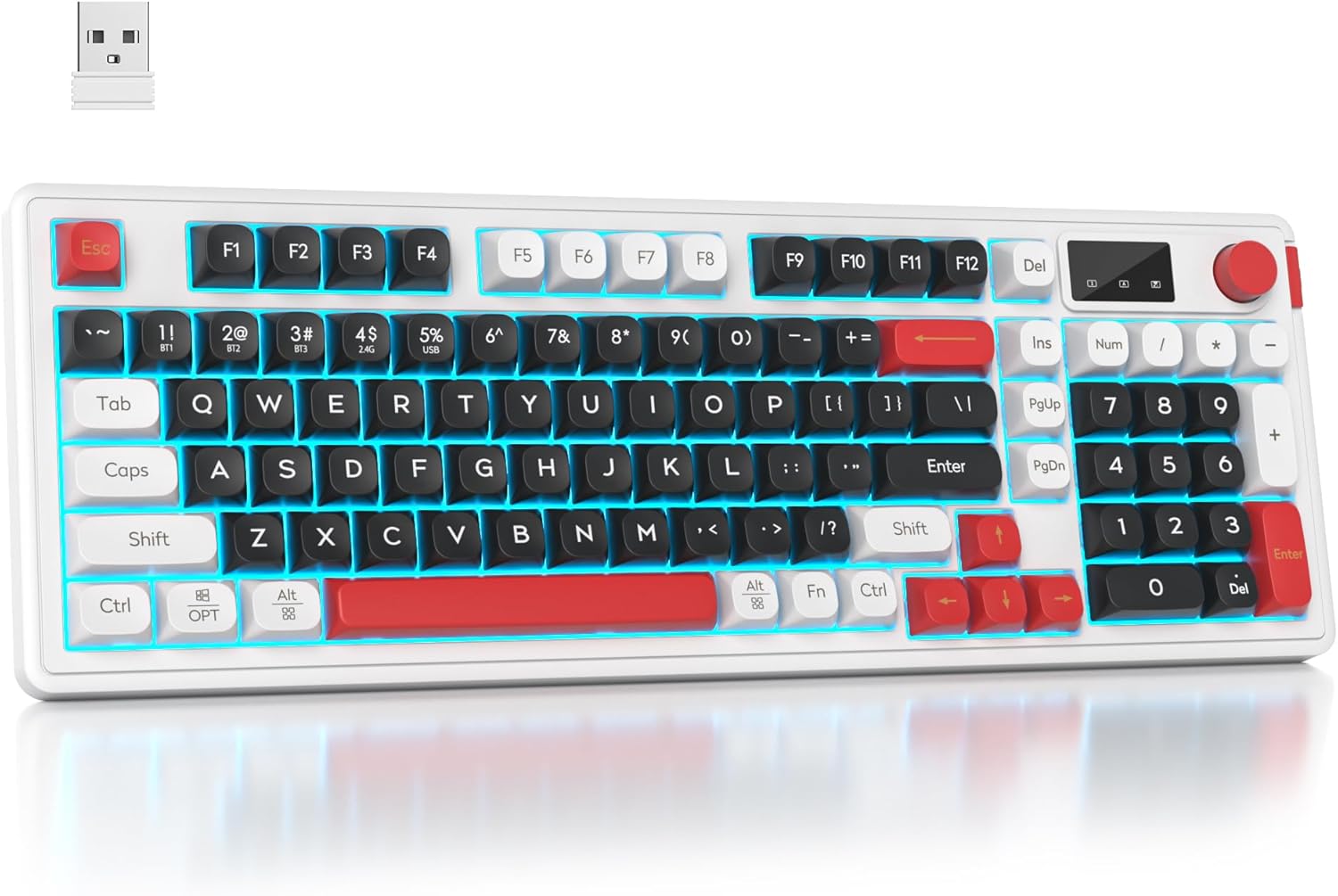 Amazon.com: Mosptnspg RGB Mechanical Feel Membrane Wireless Keyboard ...