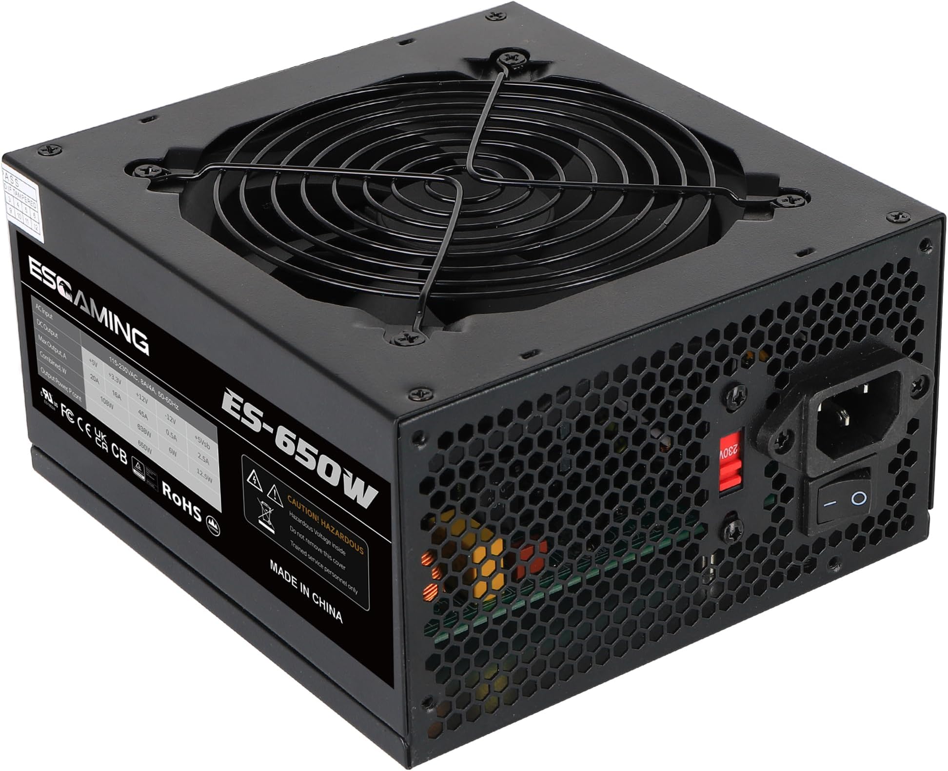 Amazon.com: Apevia CAPTAIN550 ATX Power Supply with All Black Cables ...