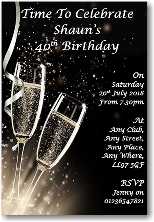 Personalised Beautiful Birthday Party Invitations, Invites, Any age ...
