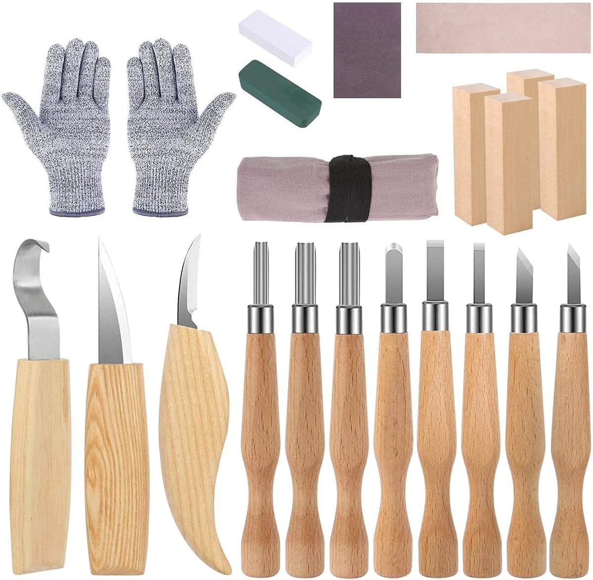 Amazon.com: Wood Carving Tool Set Ergonomic Wood Whittling Kit Portable ...