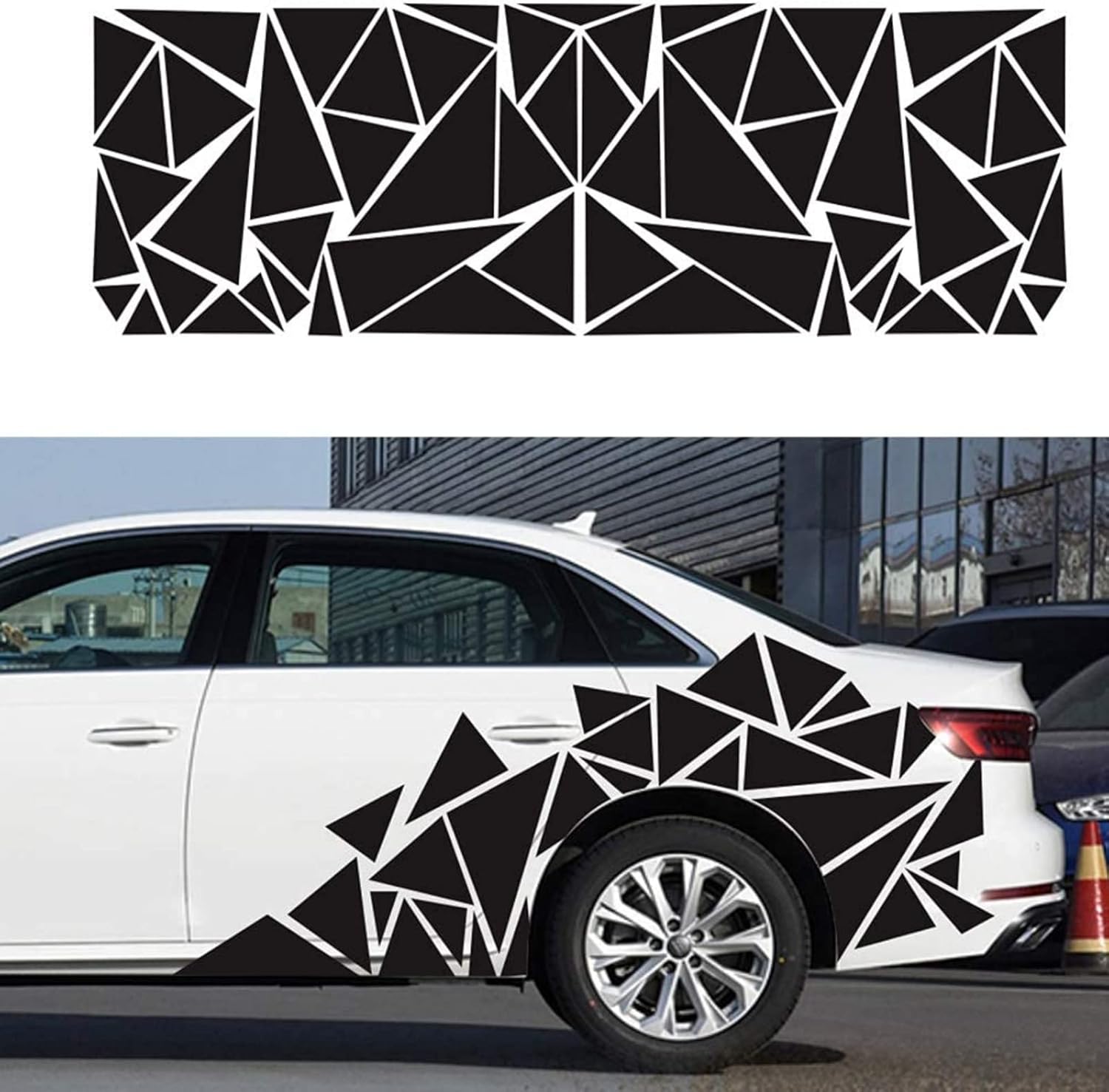 Amazon.com: JUST N1 1Pcs Triangle Car Decals Universal Glossy Car ...