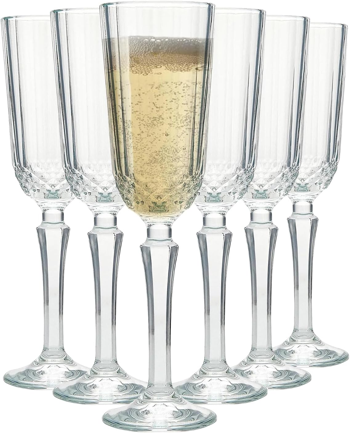 Amazon.com | Biandeco Vintage Champagne Flutes Glasses Set of 6 ...