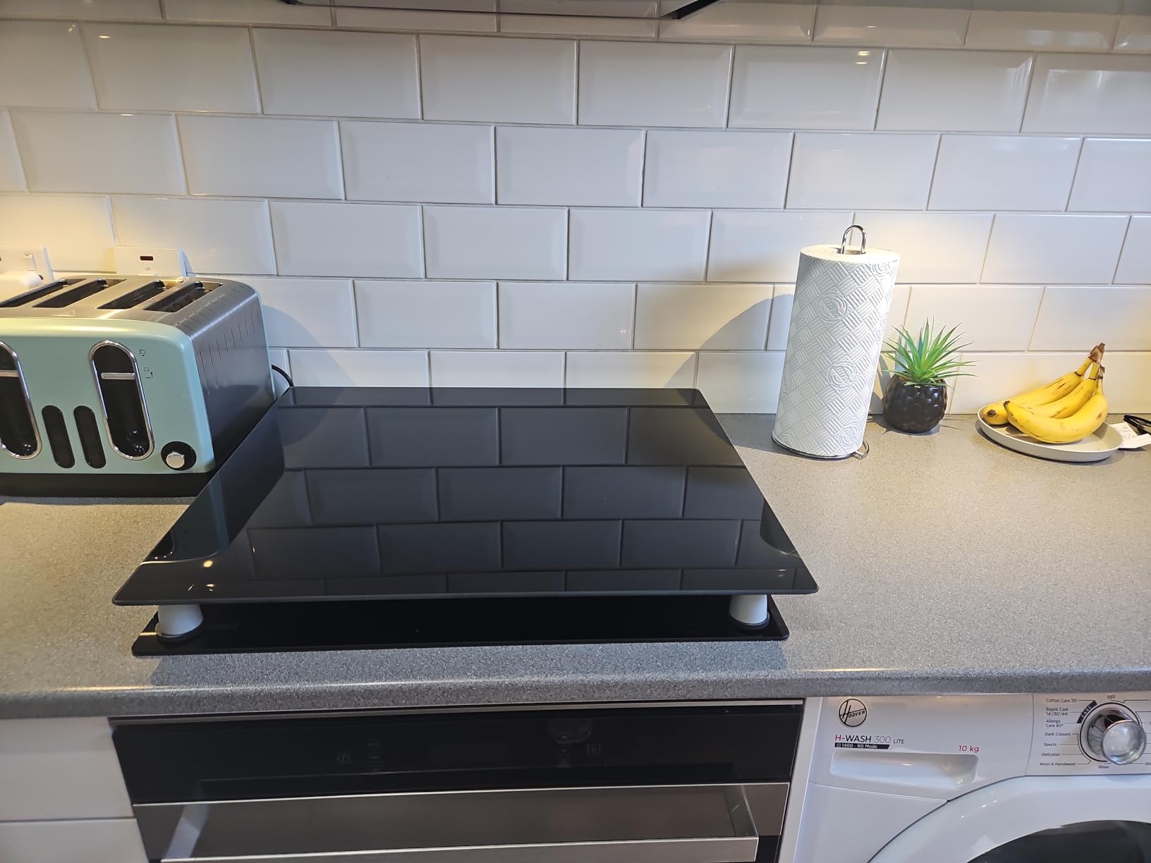 Deenz 60X52Cm Black Universal Hob Cover Plate Tempered Glass Worktop ...