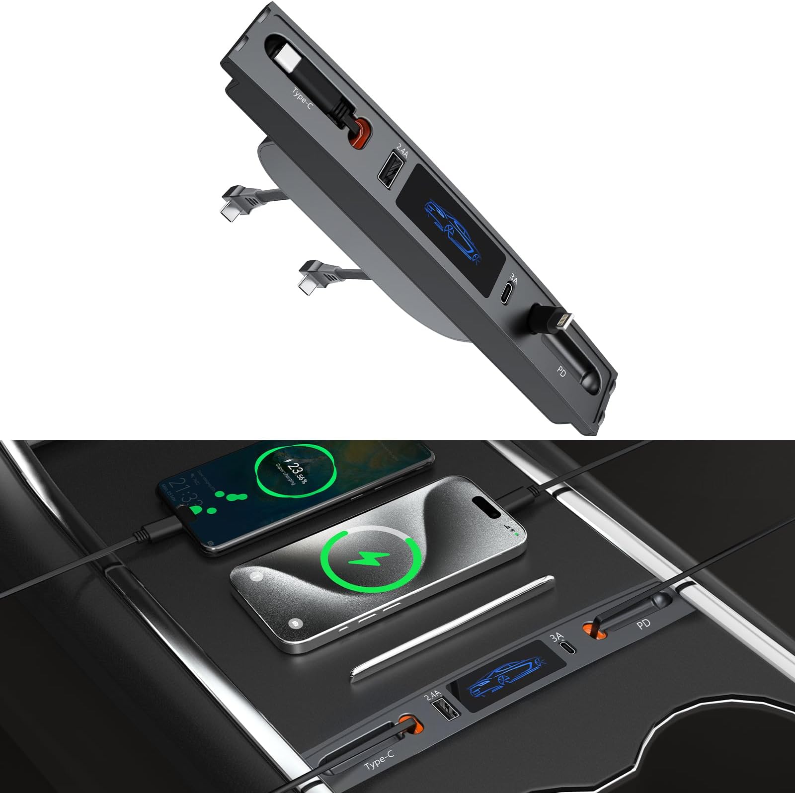 Amazon.com: Shareway Tesla USB Hub with Blue Led Light/Voice controll ...