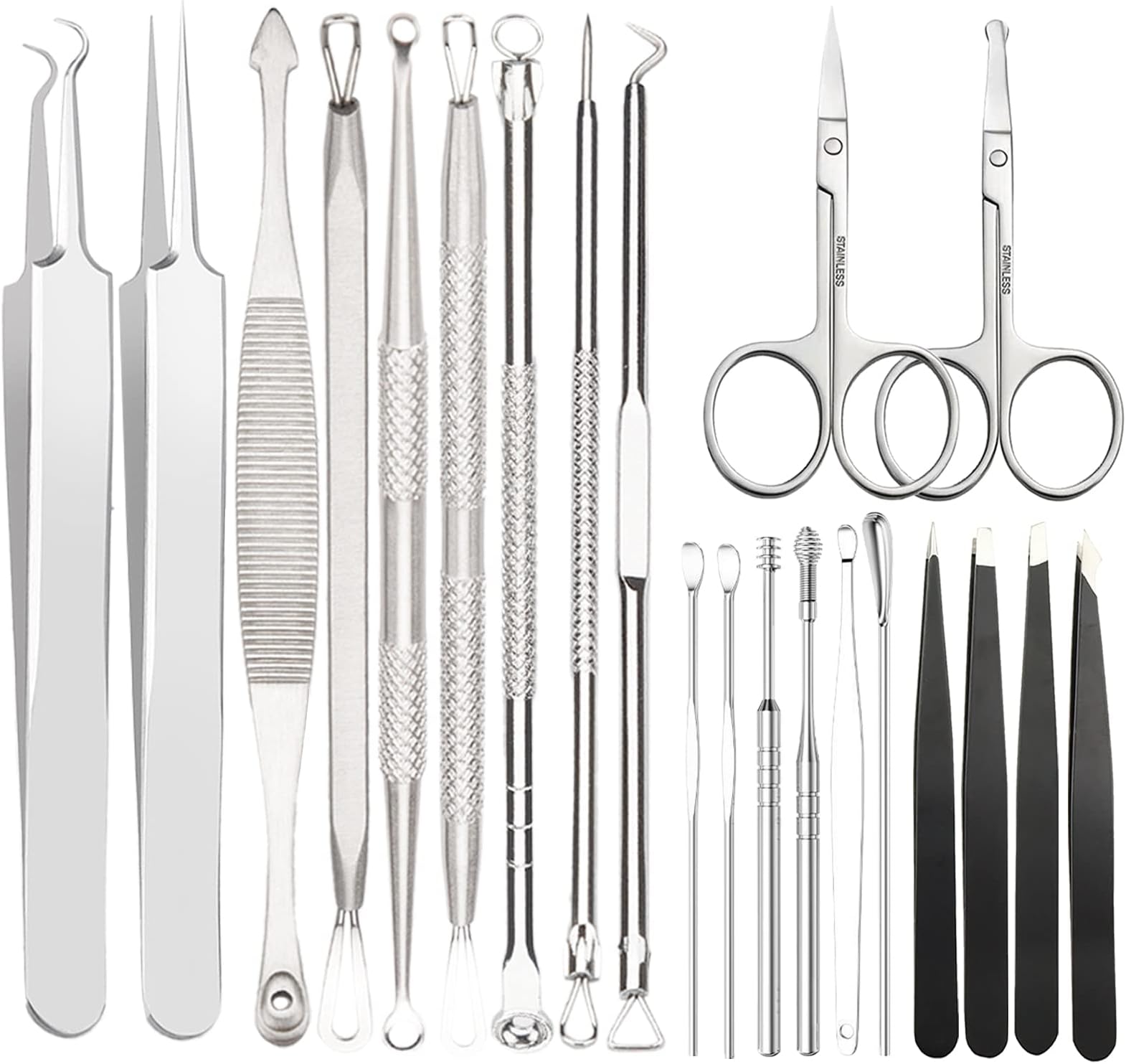 9 Mitesserentferner Pickel Ausdrücken Werkzeug + 4 Pinzetten Set + 2 ...