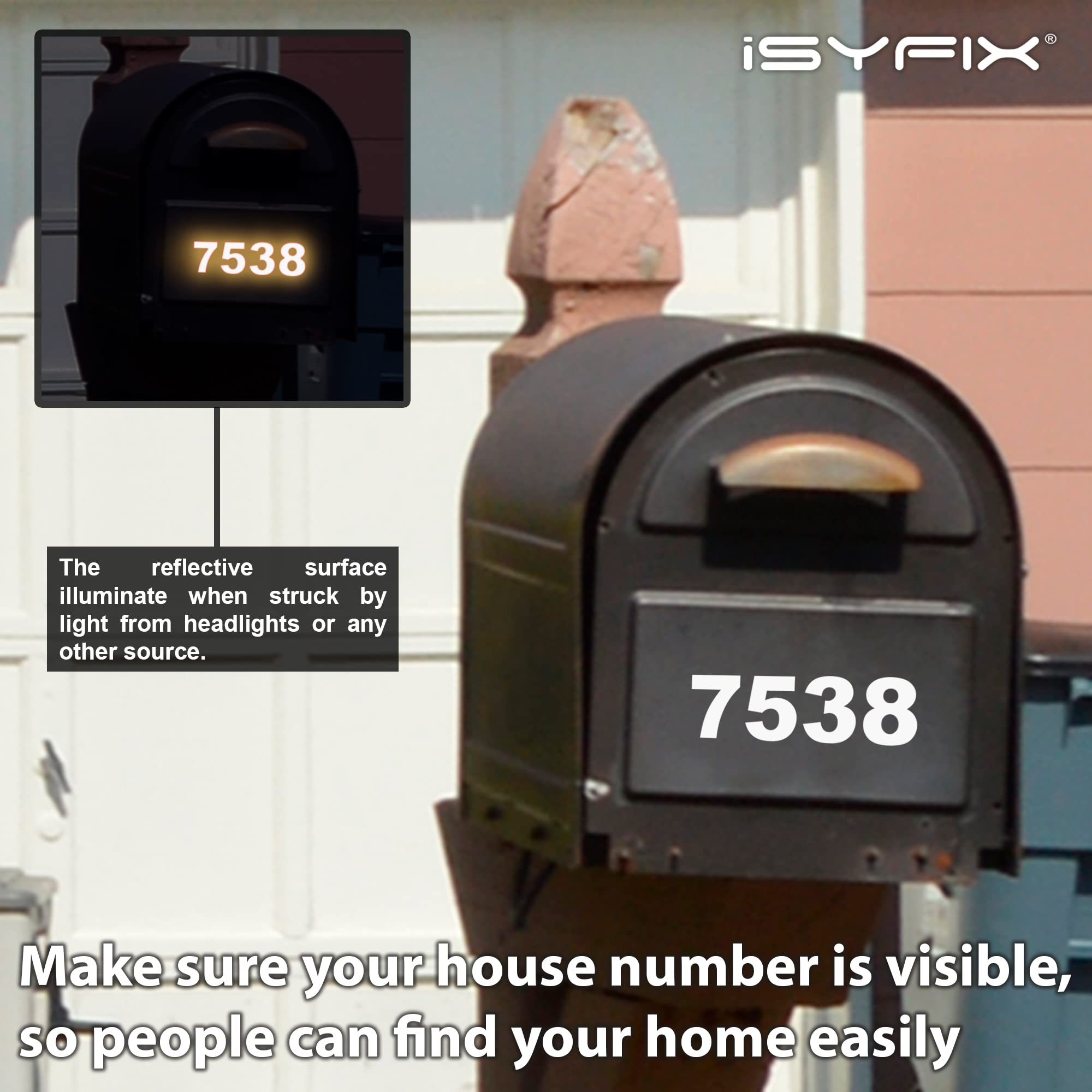 Snapklik.com : iSYFIX Reflective Vinyl Numbers Stickers,2 Inch Self ...