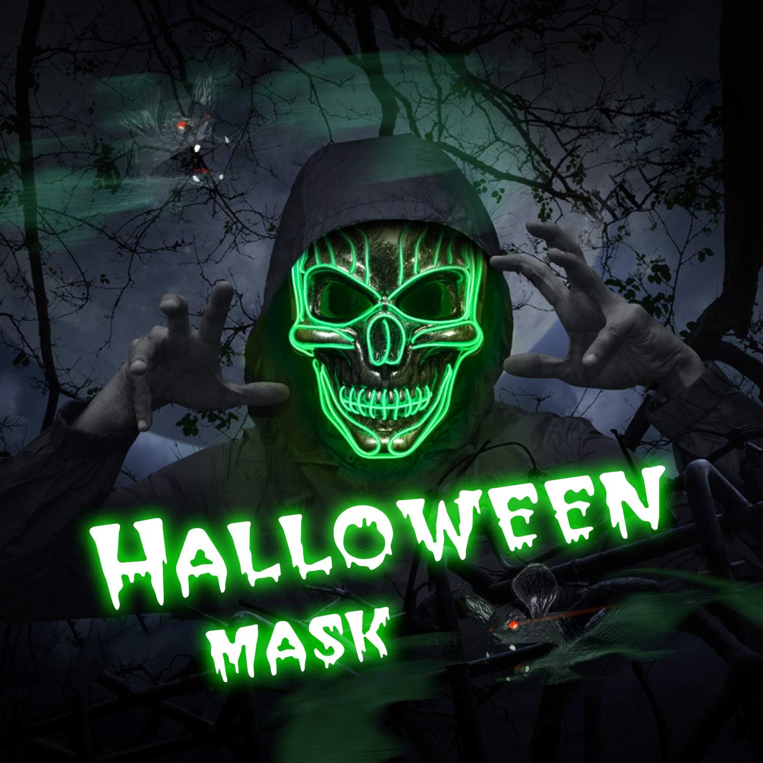 YALANLE LED Light Up Mask Halloween Purge Mask Designed for Halloween ...