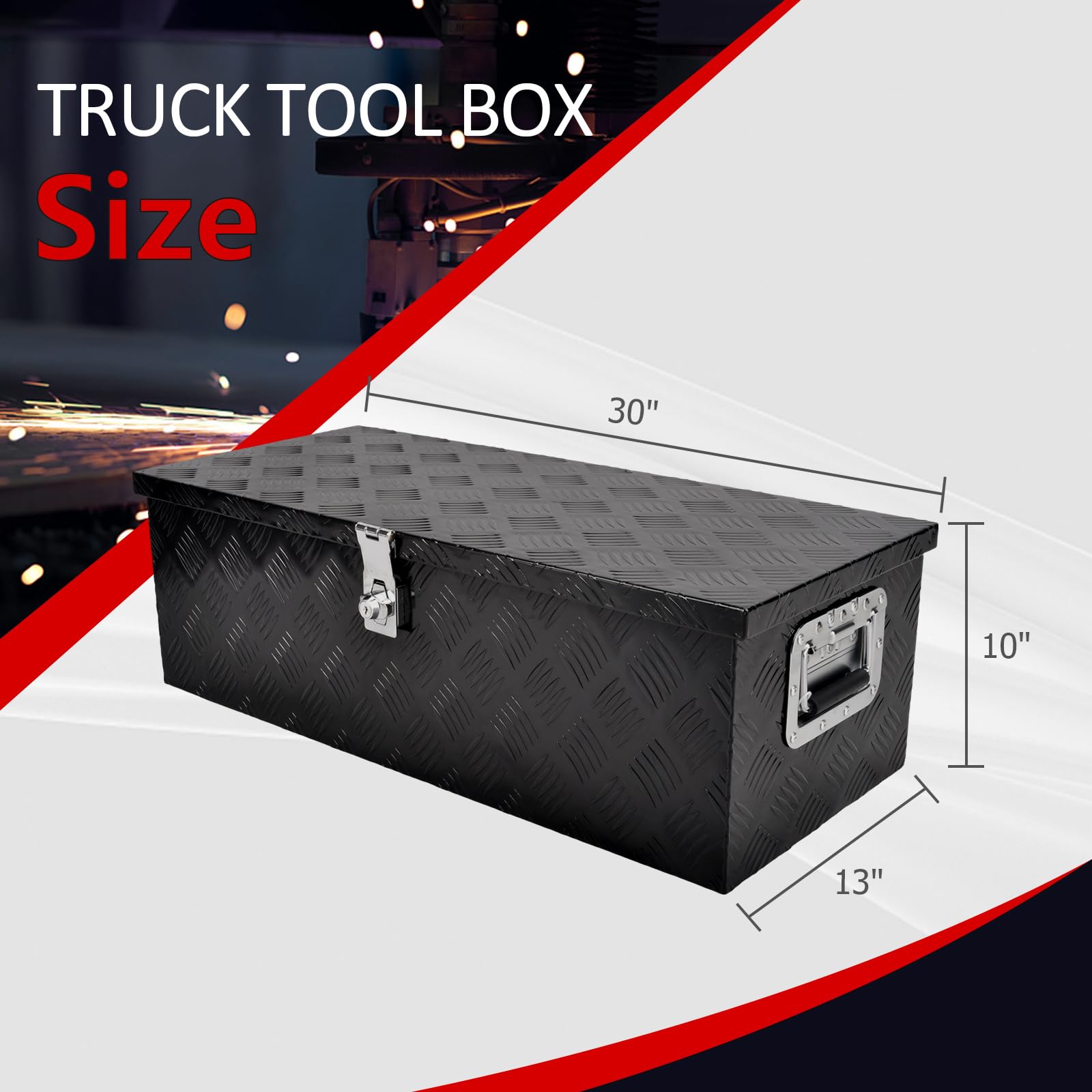 Snapklik.com : TBAPFS 30 Inch Black Aluminum Tool Box 5 Bar Tread ...
