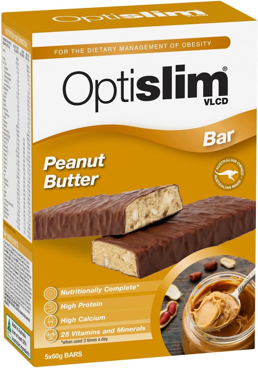 Optislim VLCD Peanut Butter Bar 5x60g : Amazon.com.au: Health ...