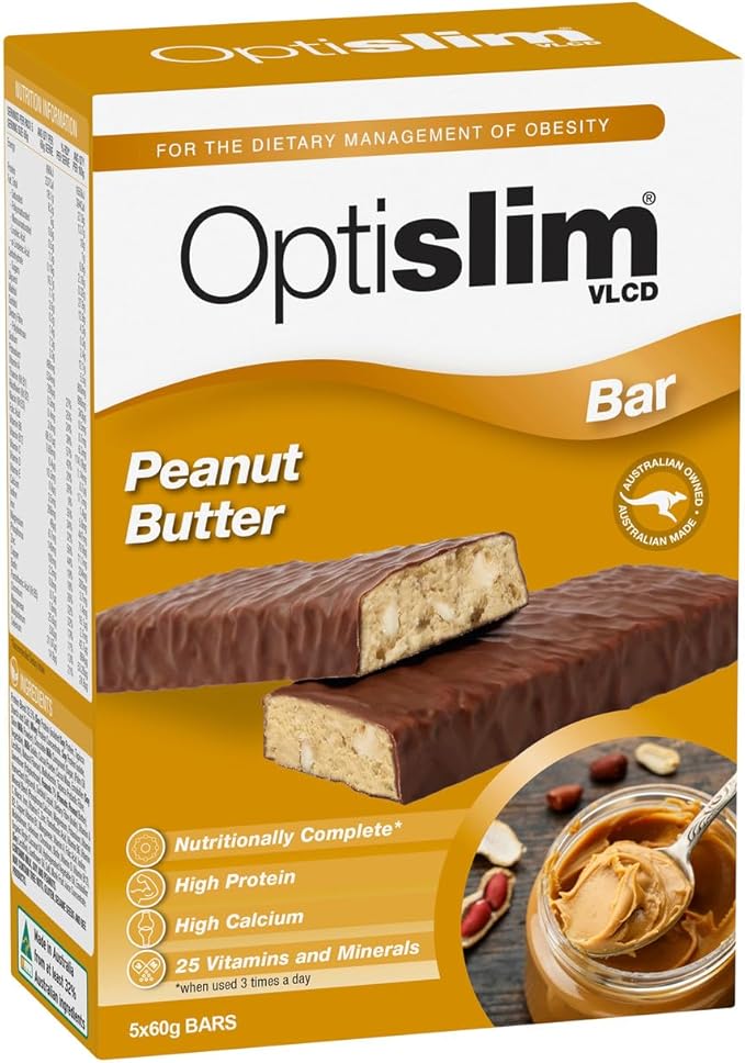Optislim VLCD Peanut Butter Bar 5x60g : Amazon.com.au: Health ...