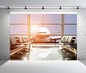 Amazon.com : Loccor 6x4ft Fabric Airport Backdrop Airport Terminal ...