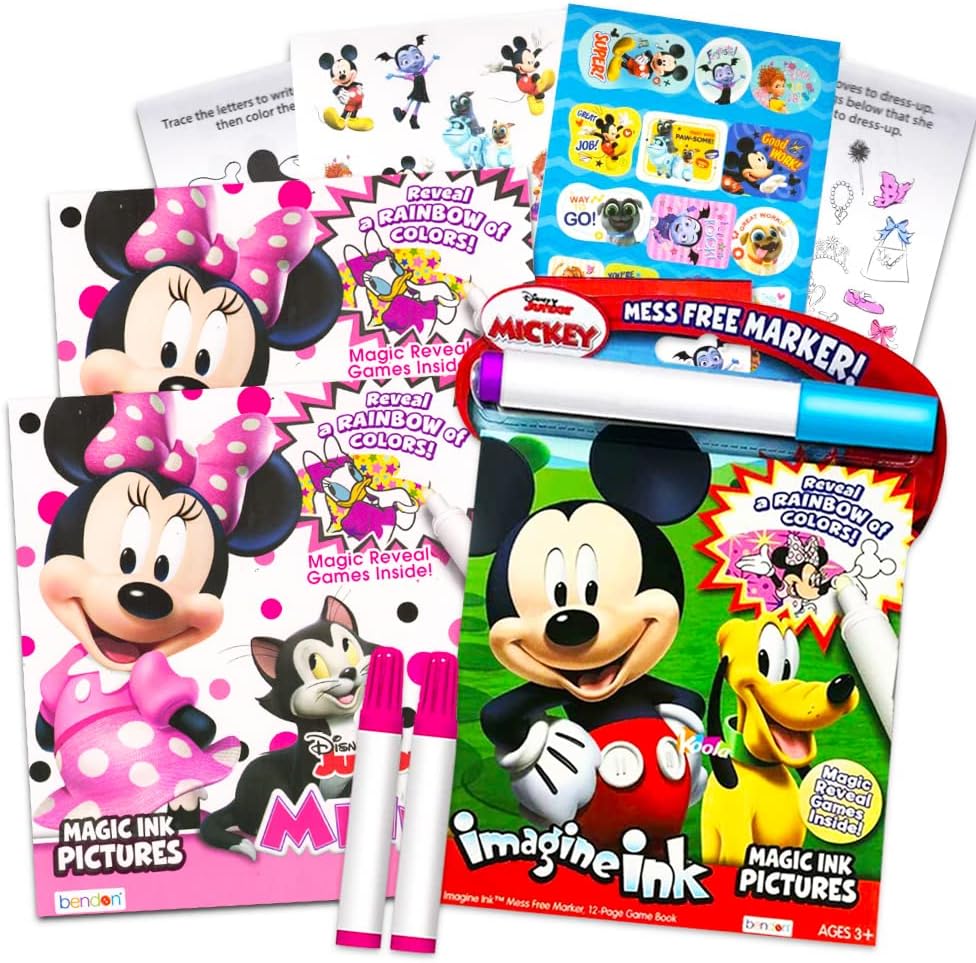 Amazon.com: Disney Minnie and Mickey Mouse Imagine Ink Book Bundle with ...