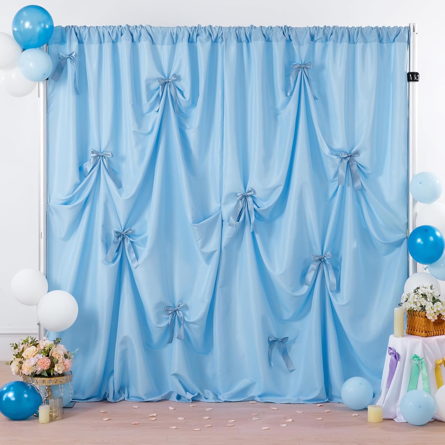Amazon.com : Baby Blue Backdrop Curtain: 5.8×8ft Backdrop Multi Purpose ...