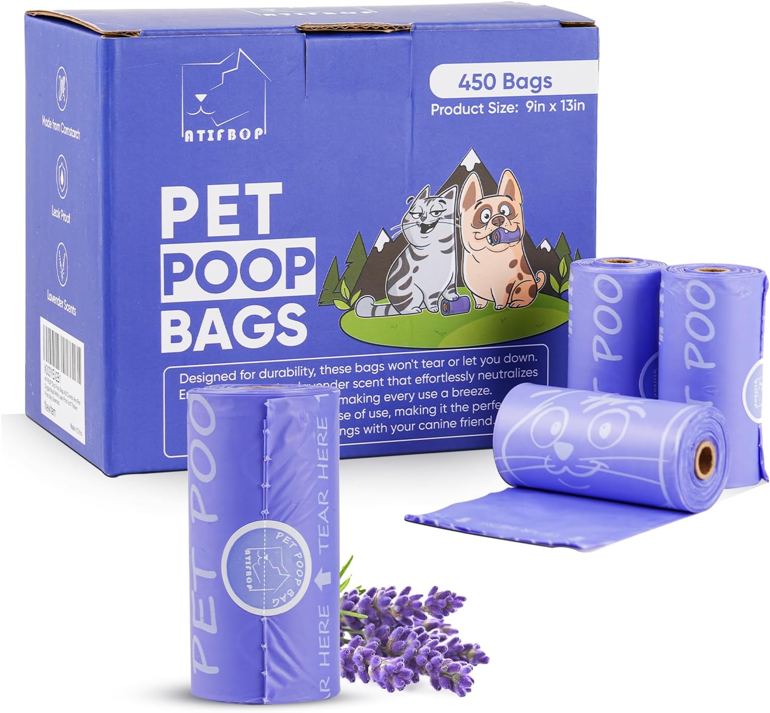 Amazon.com: Pet N Pet 1080 Counts Green, Lavender Scented Poop Bags for ...