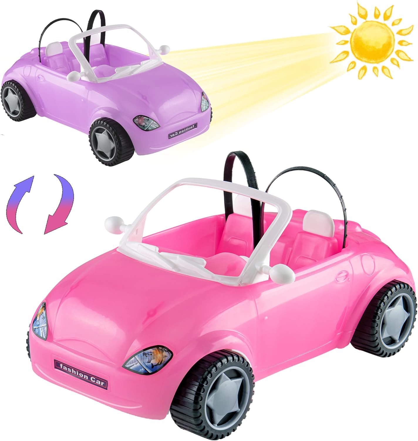 Amazon.com: BETTINA Color Change Toy Car for Dolls, 2-Seater ...