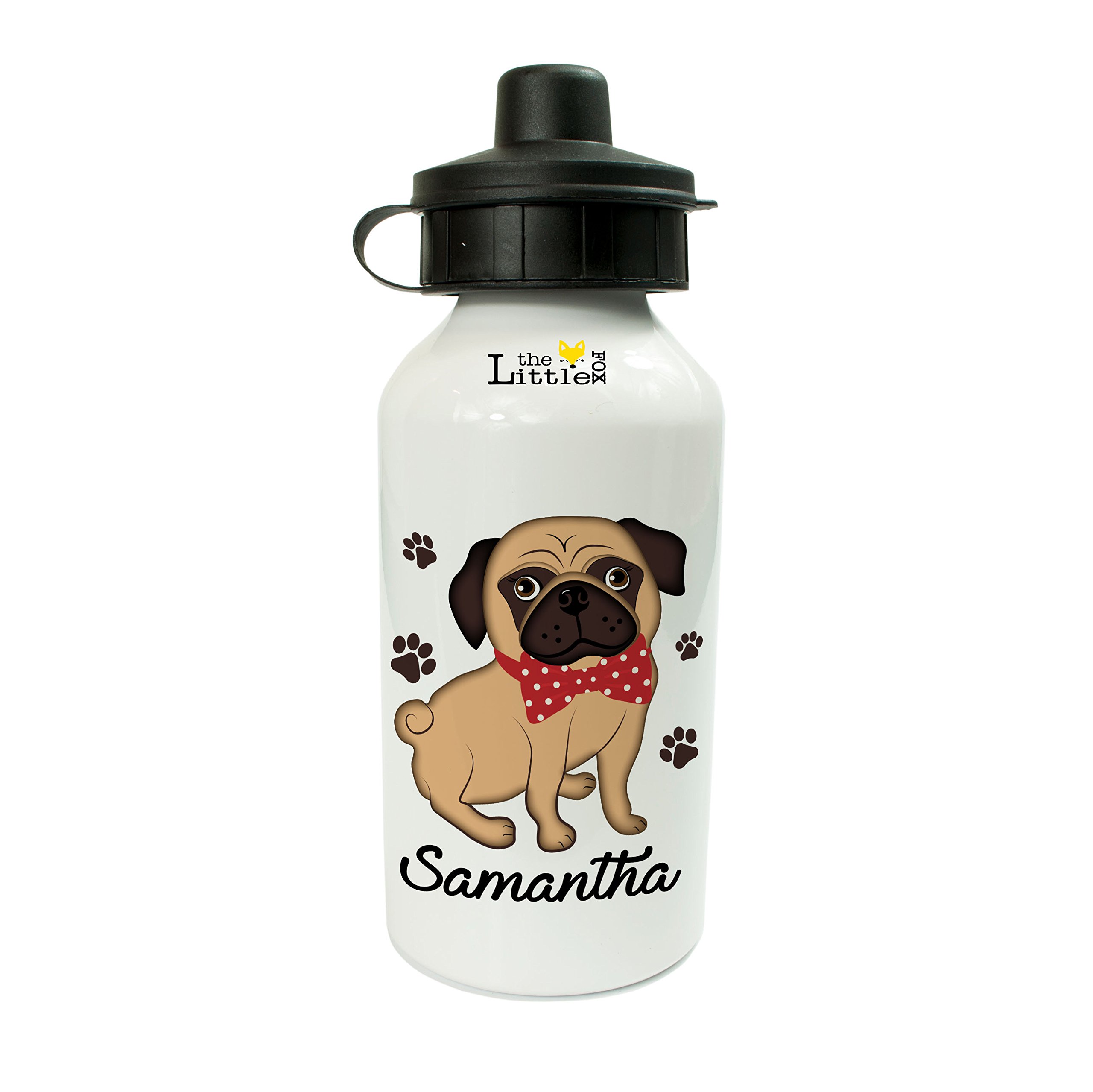 The Supreme Gift Company Personalised Kids Drinks Water Bottle Pug Dog ...
