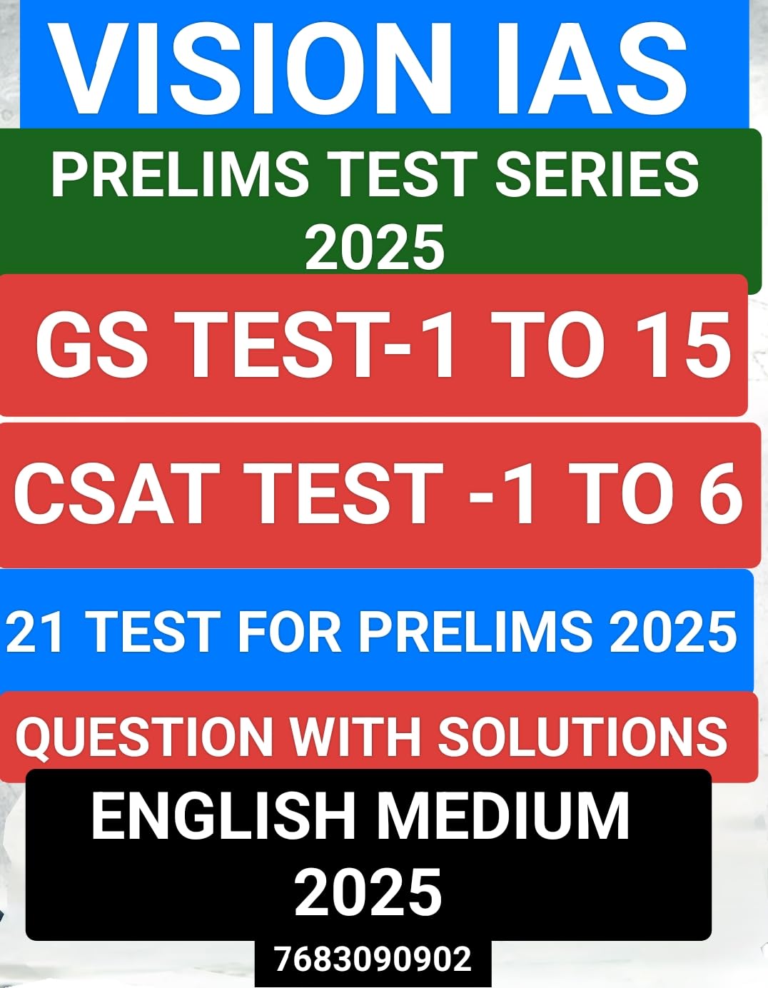 Amazon.in: Buy Vision Ias Prelims Test Series 2025,( GS Test 1 to 15 ...