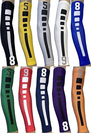 Amazon.com: Custom Sports Arm Sleeve - 10 Colors - Choose Your Number ...