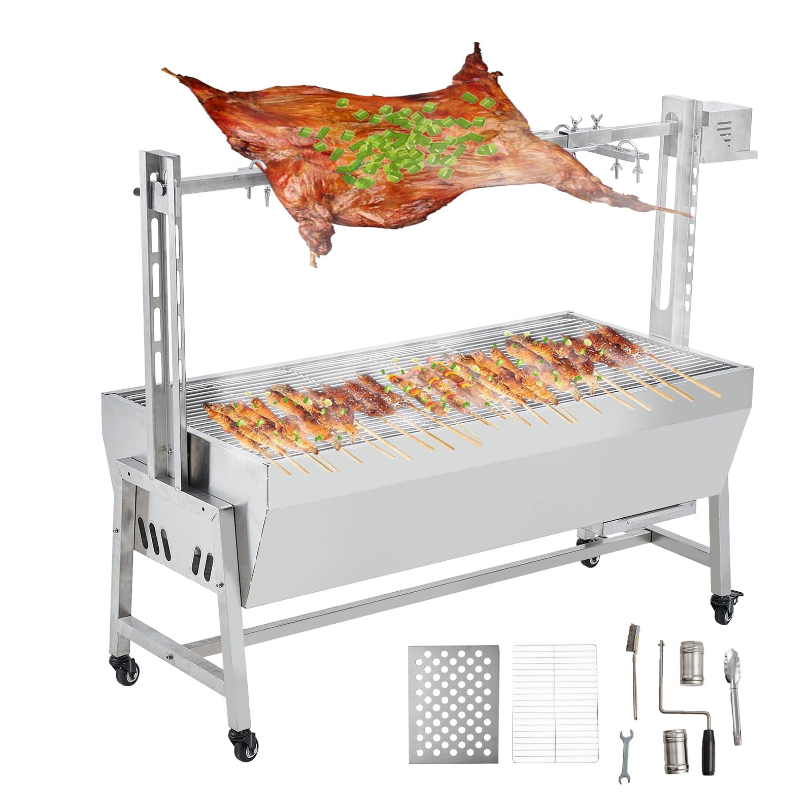 Snapklik.com : Stainless Steel Automatic Rotisserie Grill, 54in 132LB ...