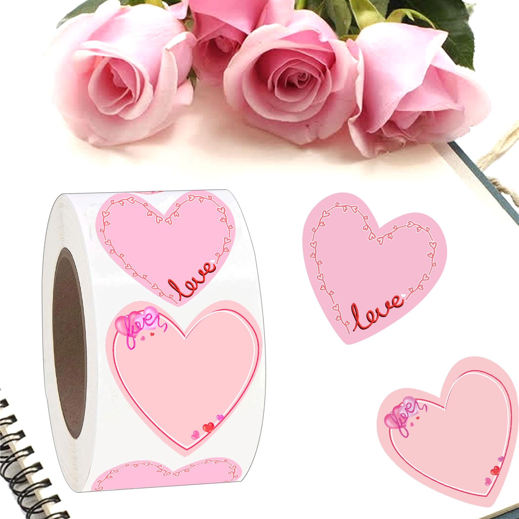 Snapklik.com : 2" Heart Direct Thermal Labels Color Coding Thermal ...