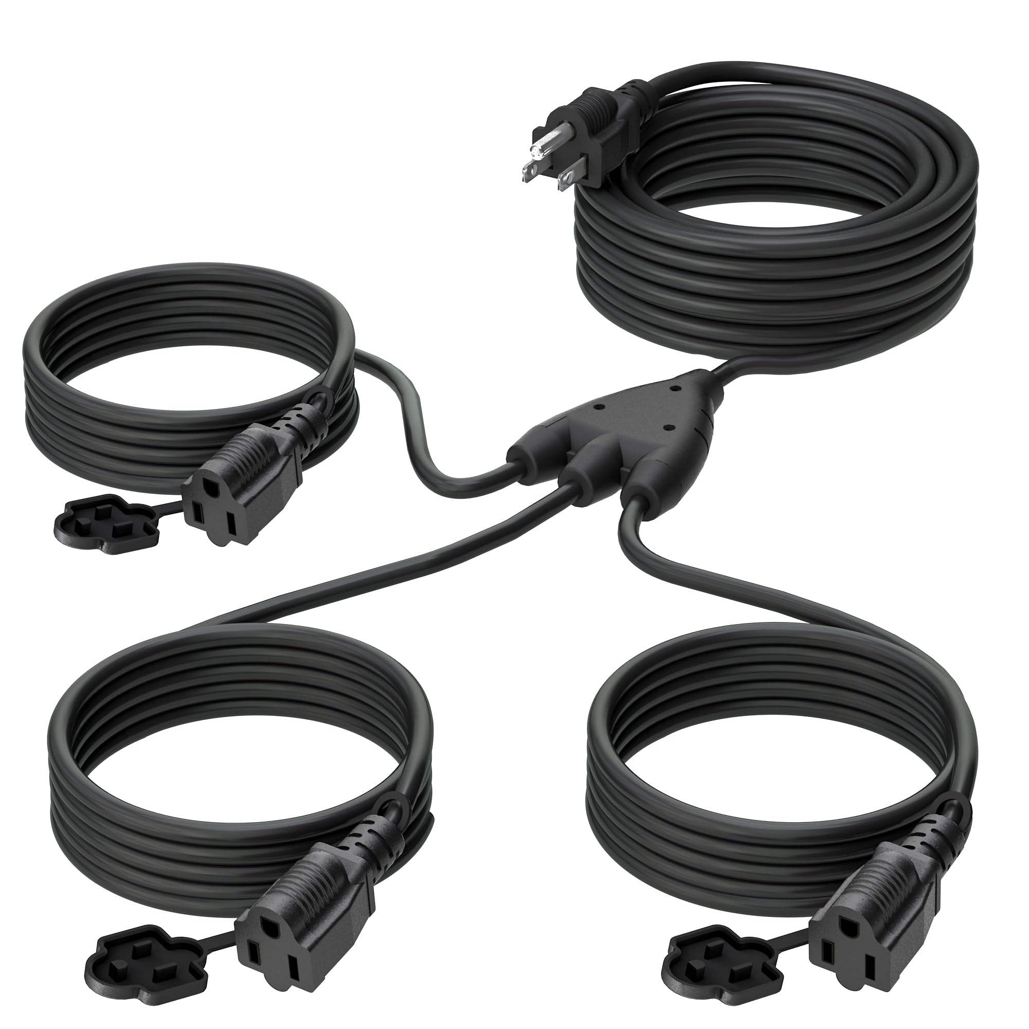 Amazon.com: Eversimpleinc Black 1 to 3 Splitter Extension Cord ...