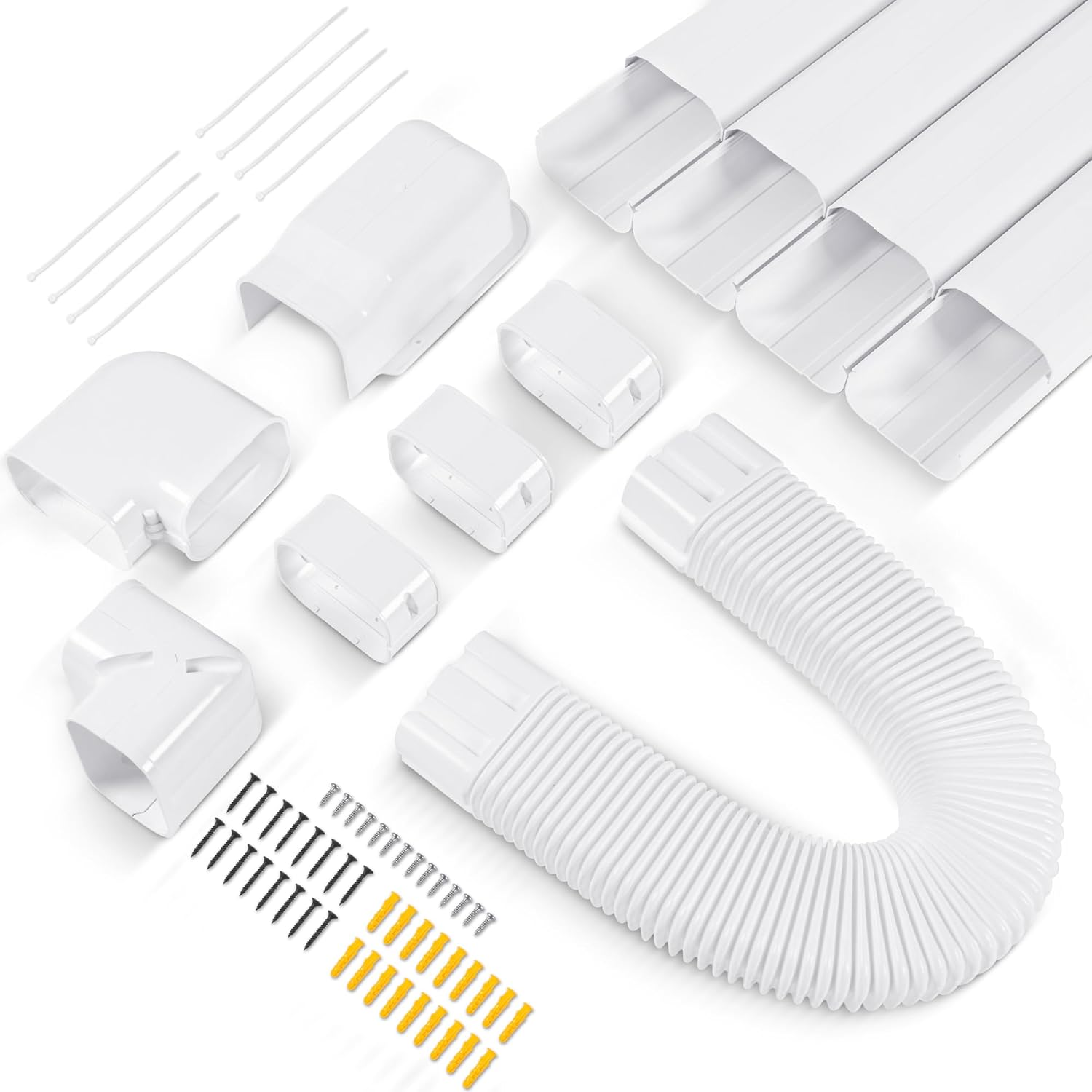 Amazon.com: KuriProtect 4”W 16.5Ft Decorative PVC Line Set Cover Kit ...