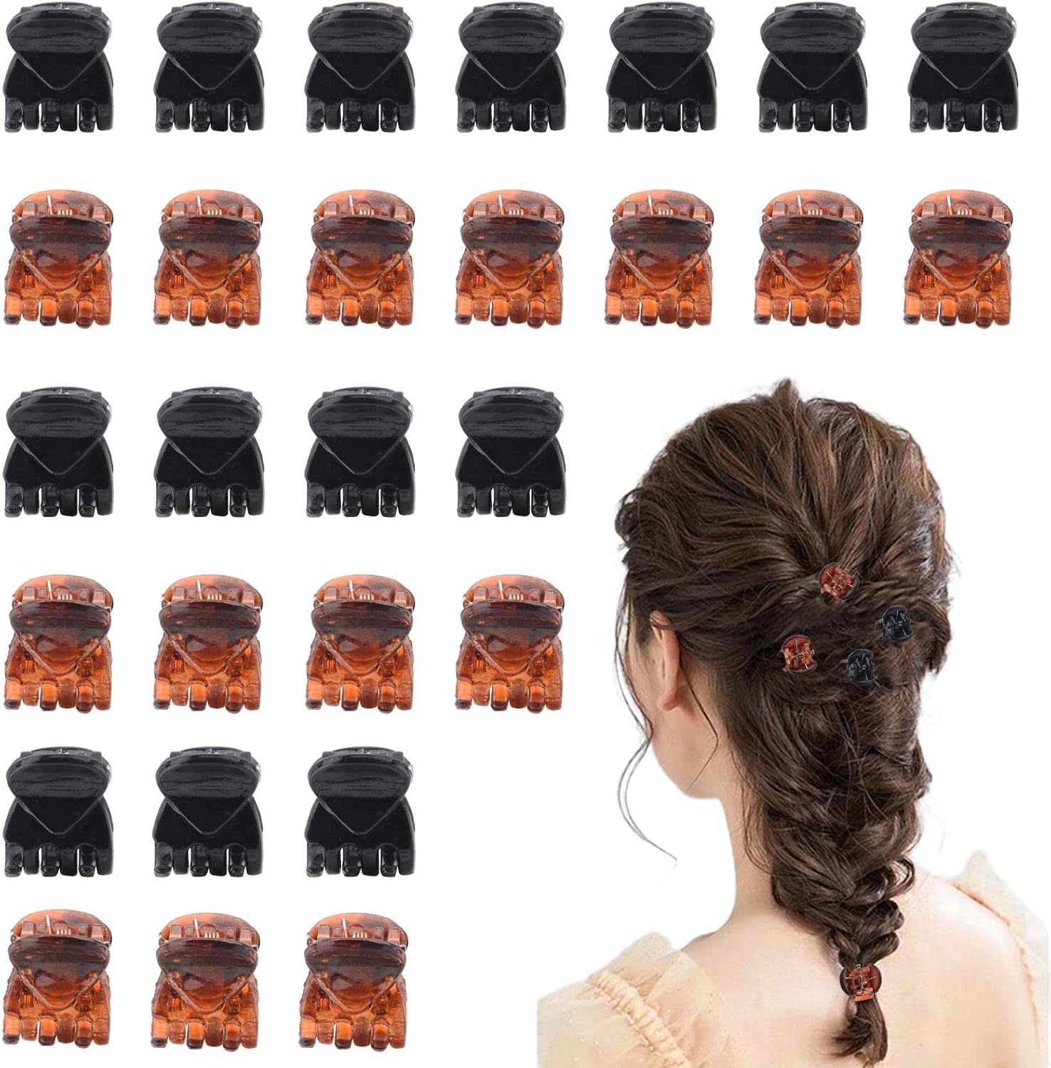 ALEOHALTER 28PCS Mini Hair Clips Mini Claw Hair Clips Small Hair Clips ...