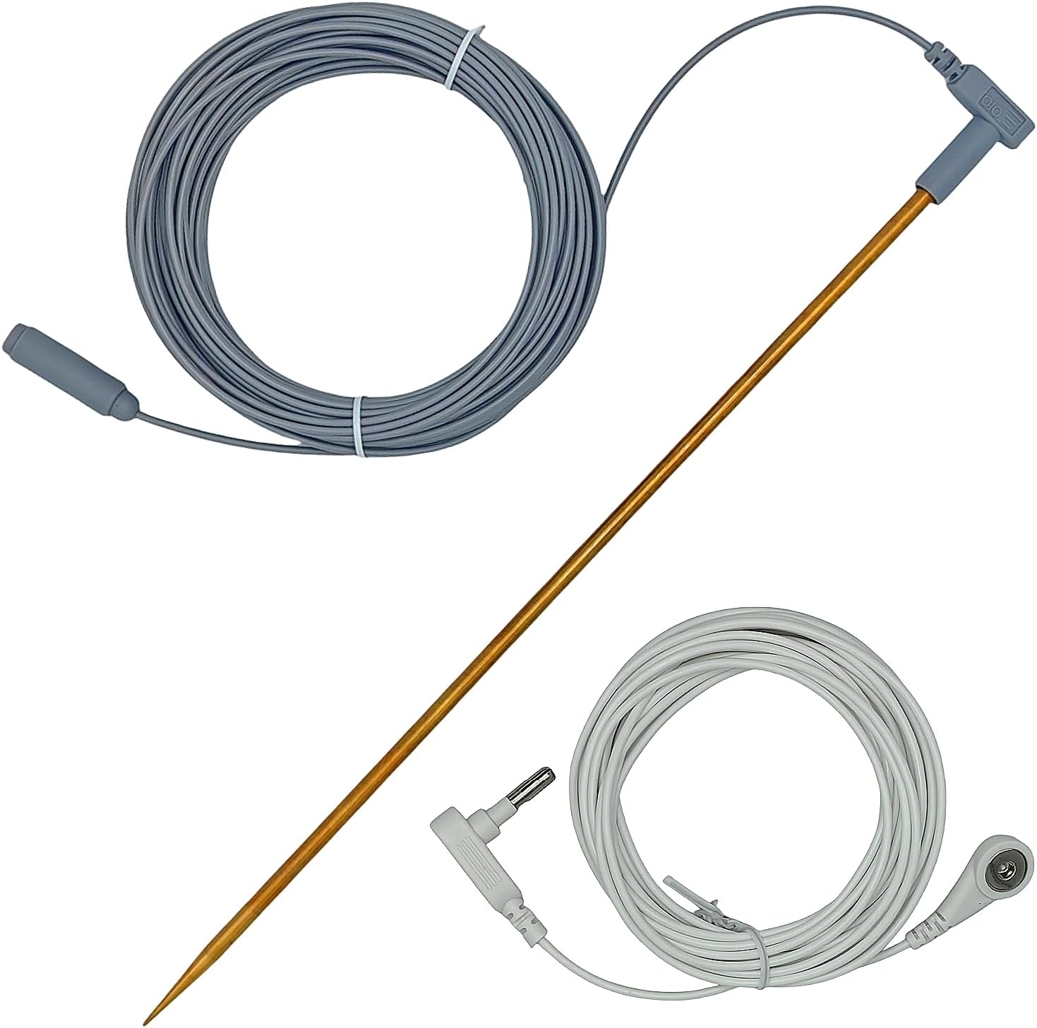 Amazon.com: Copper Grounding Rod Kit with 40ft female cord and 15ft ...