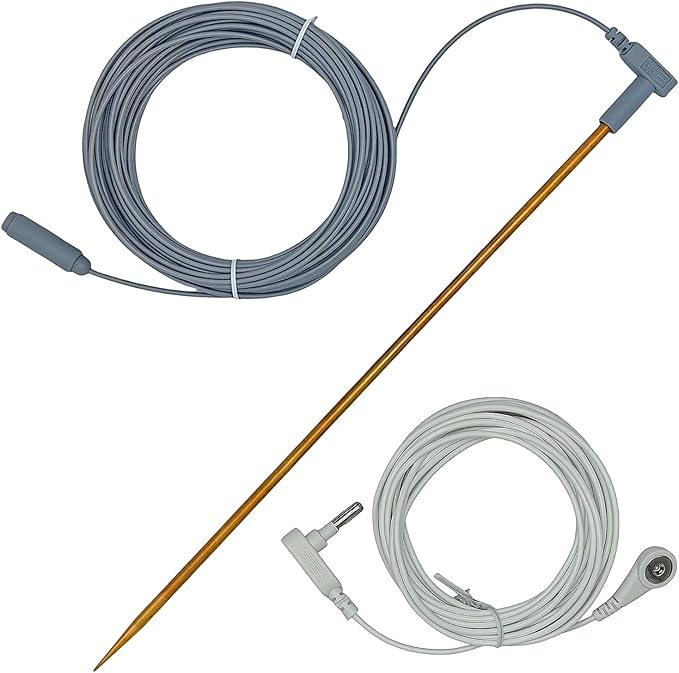 Amazon.com: Copper Grounding Rod Kit with 40ft female cord and 15ft ...