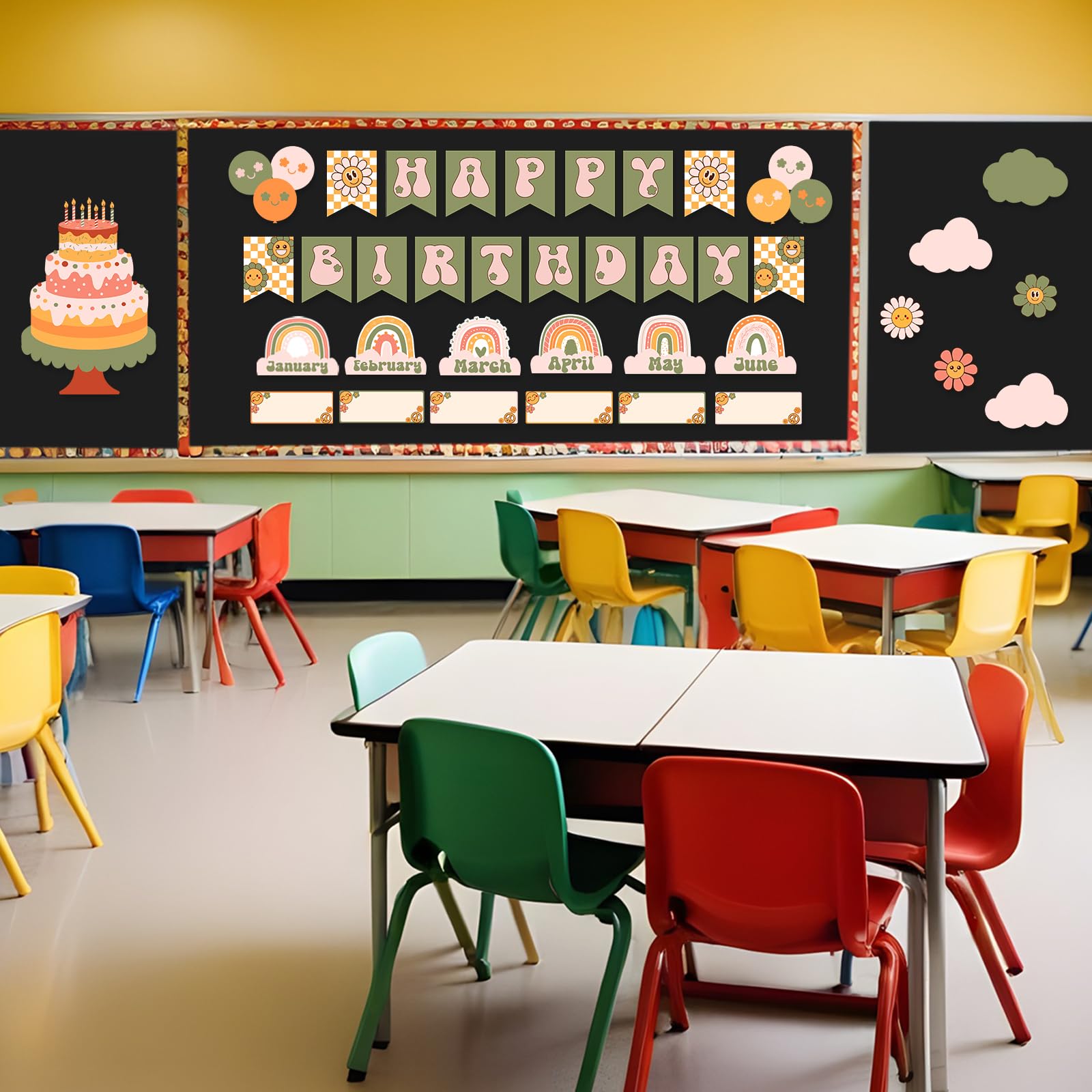 Snapklik.com : 80 Pcs Groovy Birthday Bulletin Board Set, Disco ...