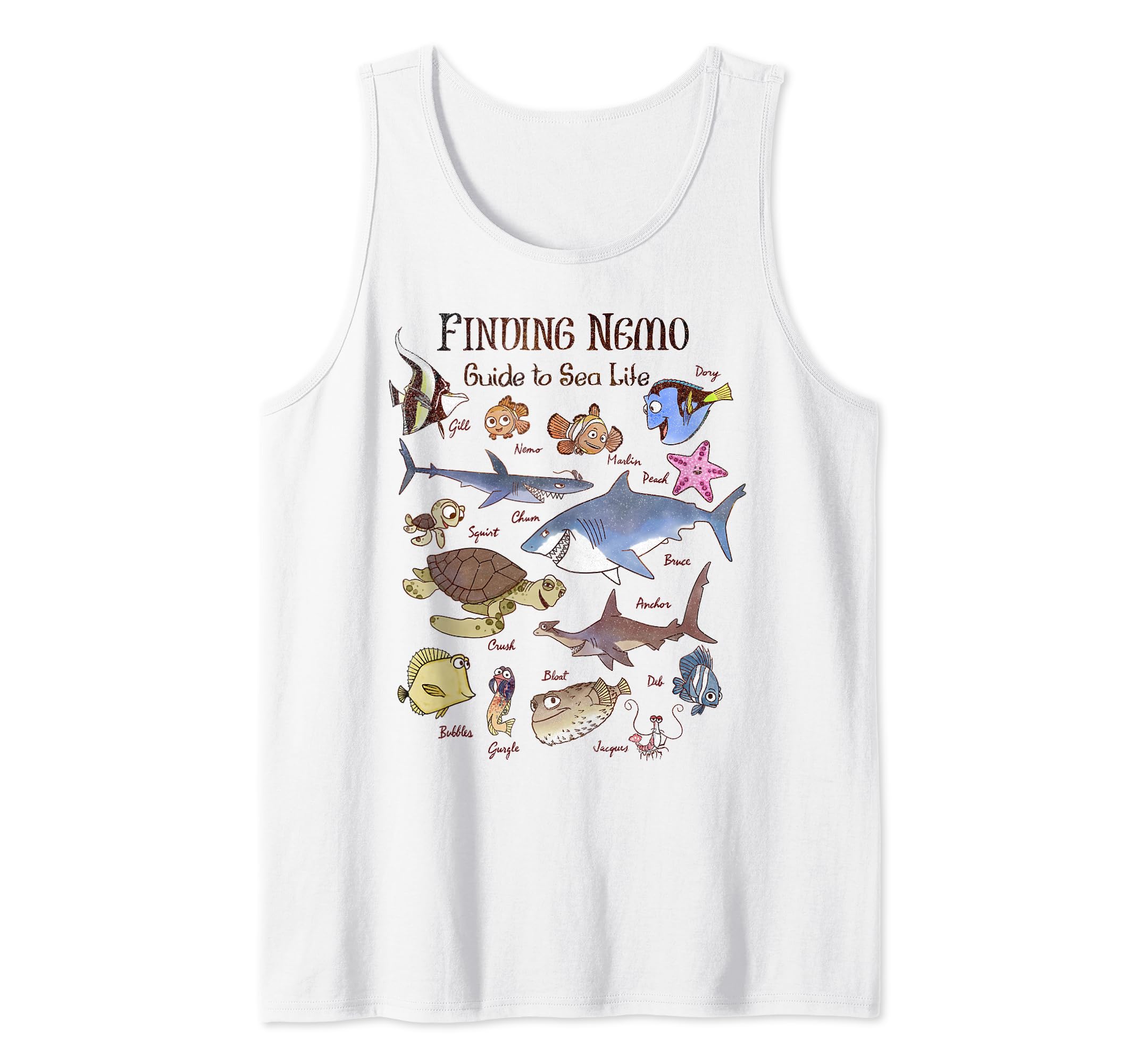 Amazon.com: Disney Pixar Finding Nemo Guide To Sea Life Tank Top ...