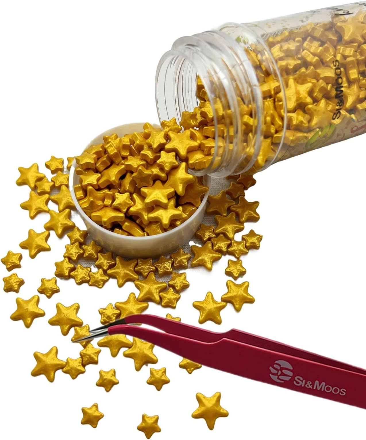 Amazon.com: SE Si&Moos Gold Star Sprinkles | Edible Stars for Cake ...