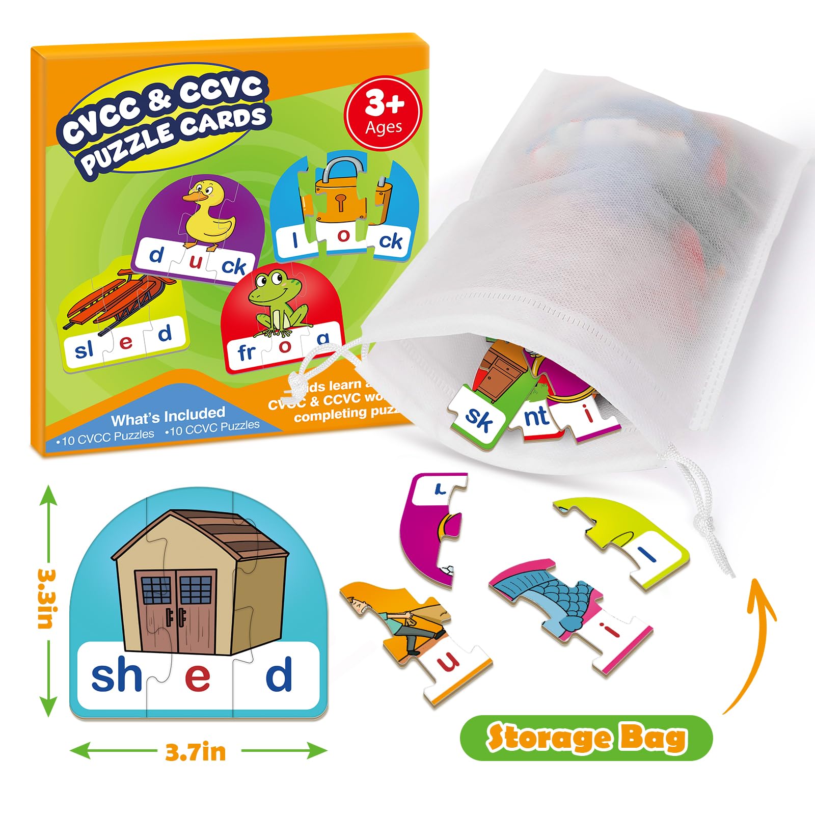 Electric Toothbrush Holder CVCC & CCVC Phonics Puzzle Cards For Kids ...
