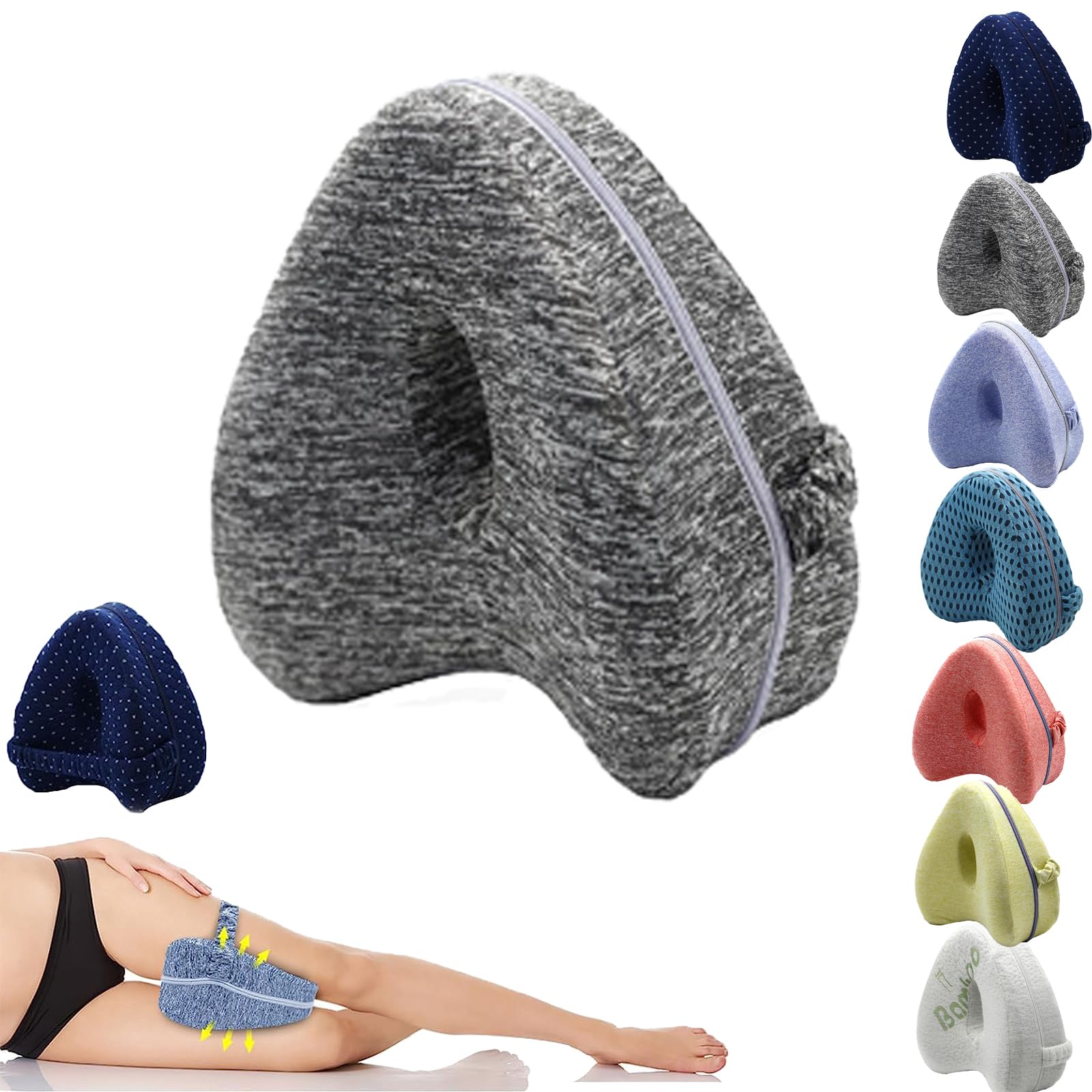 Amazon.com: FBITE Smoothspine Alignment Pillow, Leg & Knee Pillow for Side Sleepers with Elastic ...