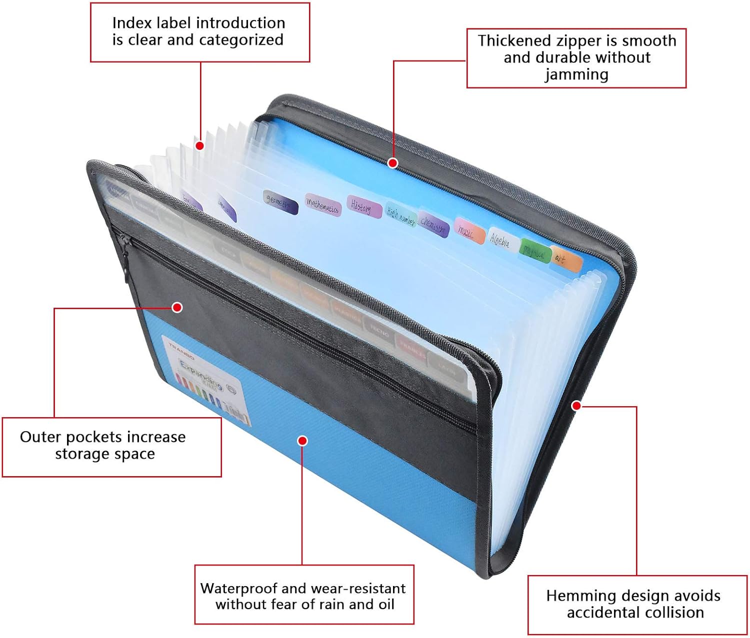 Chstarina Expanding File Organisers, A4 13 Pockets Expanding File ...