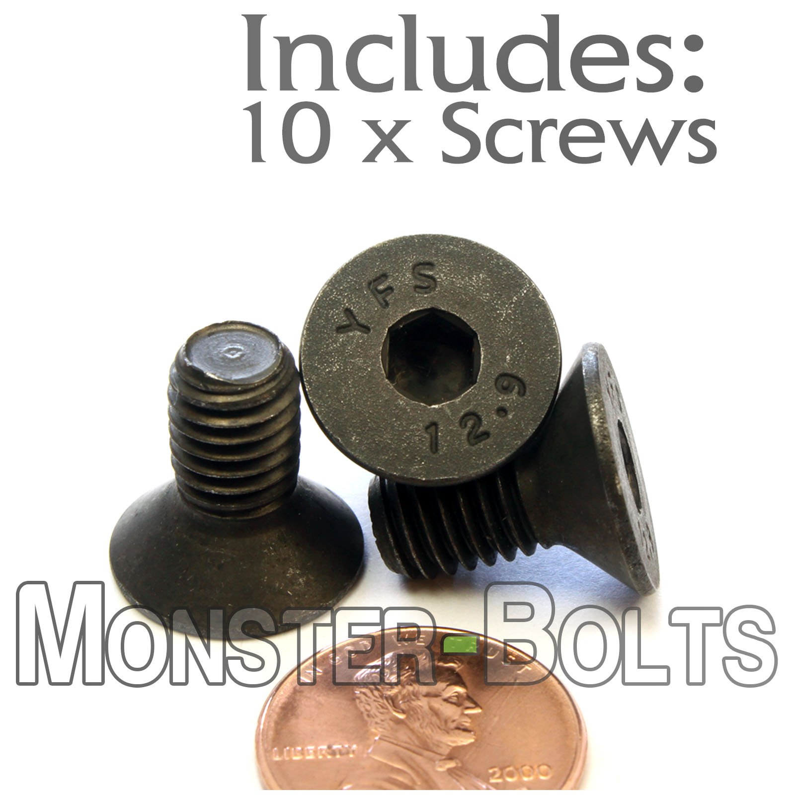 Snapklik.com : MonsterBolts - M8 X 15mm Flat Head Socket Cap Screws