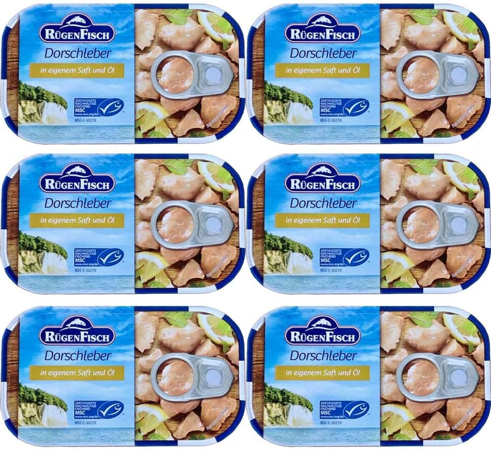 Dorschleber Riga Gold 12er Pack (12 x 121g) Fischkonserven : Amazon.de: Haustier