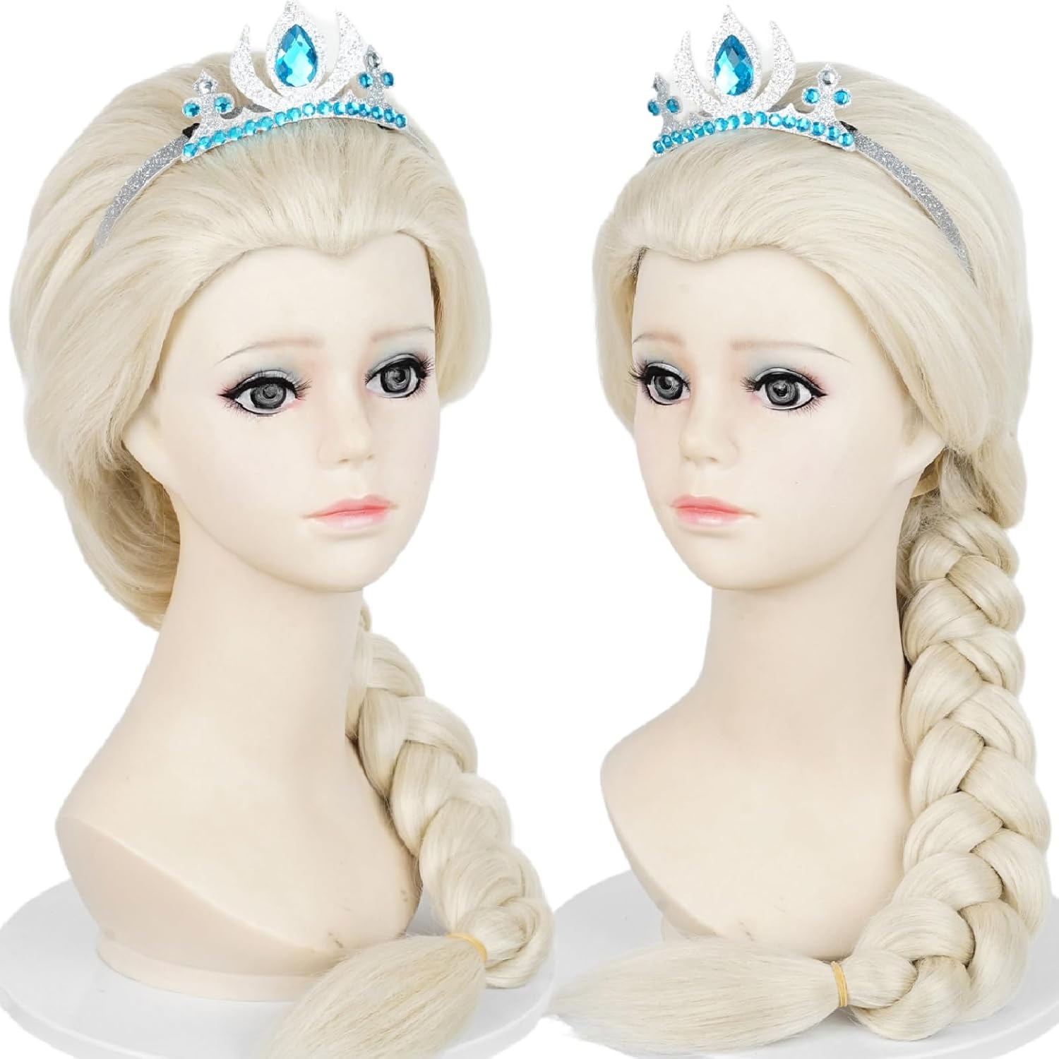 Amazon.com: White Blonde Braided Wig for Kids Girls, 19.69'' Long ...