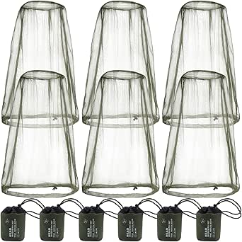 Amazon.com: 6 Pack Navy Green Mosquito Covers Wearable Head Net Face ...