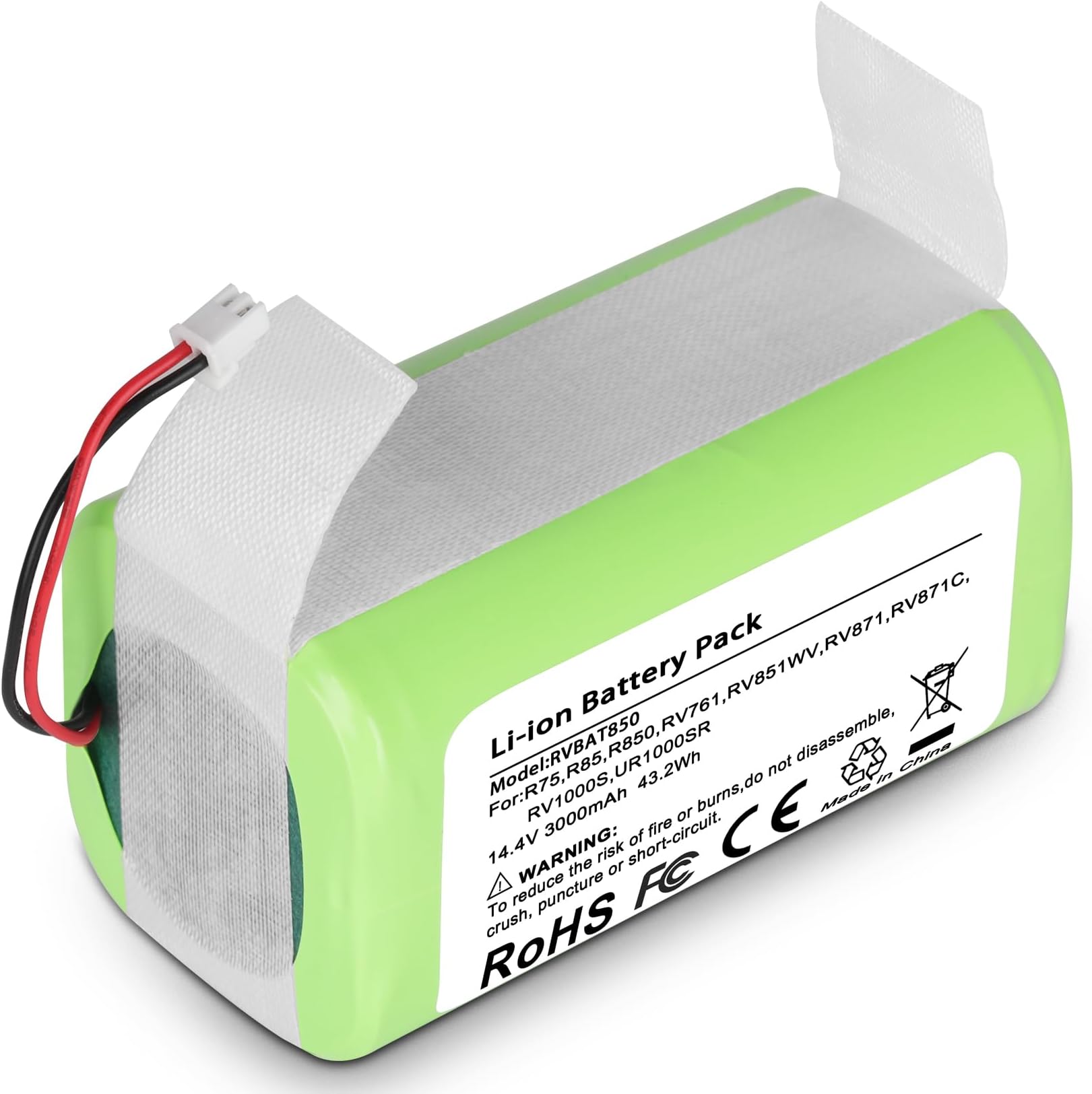 Amazon.com: KUNLUN 3.0Ah RVBAT850 Battery for Shark Ion Robot RV1001AE ...