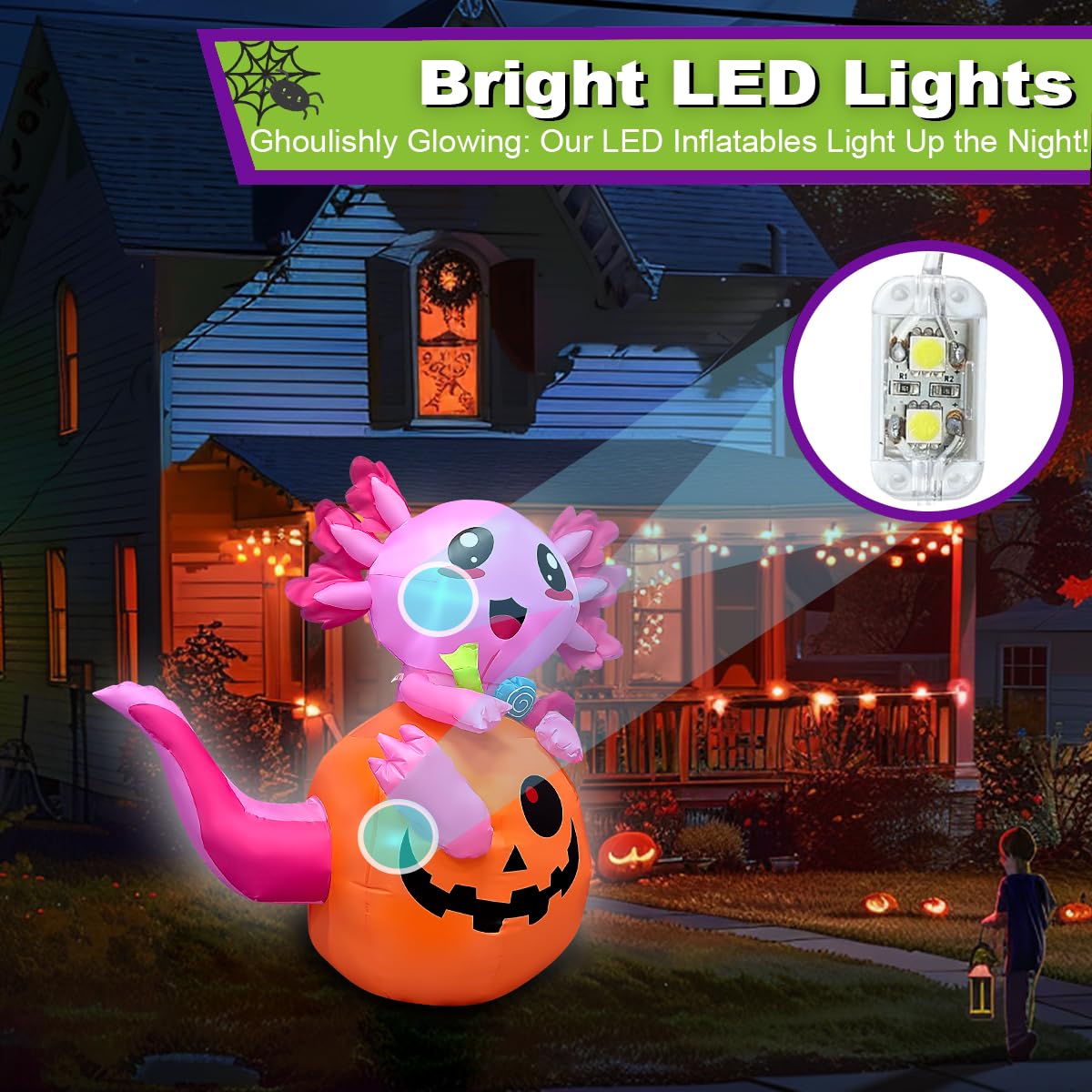 Snapklik.com : 5FT Halloween Inflatable Pumpkin Axolotl Decorations ...