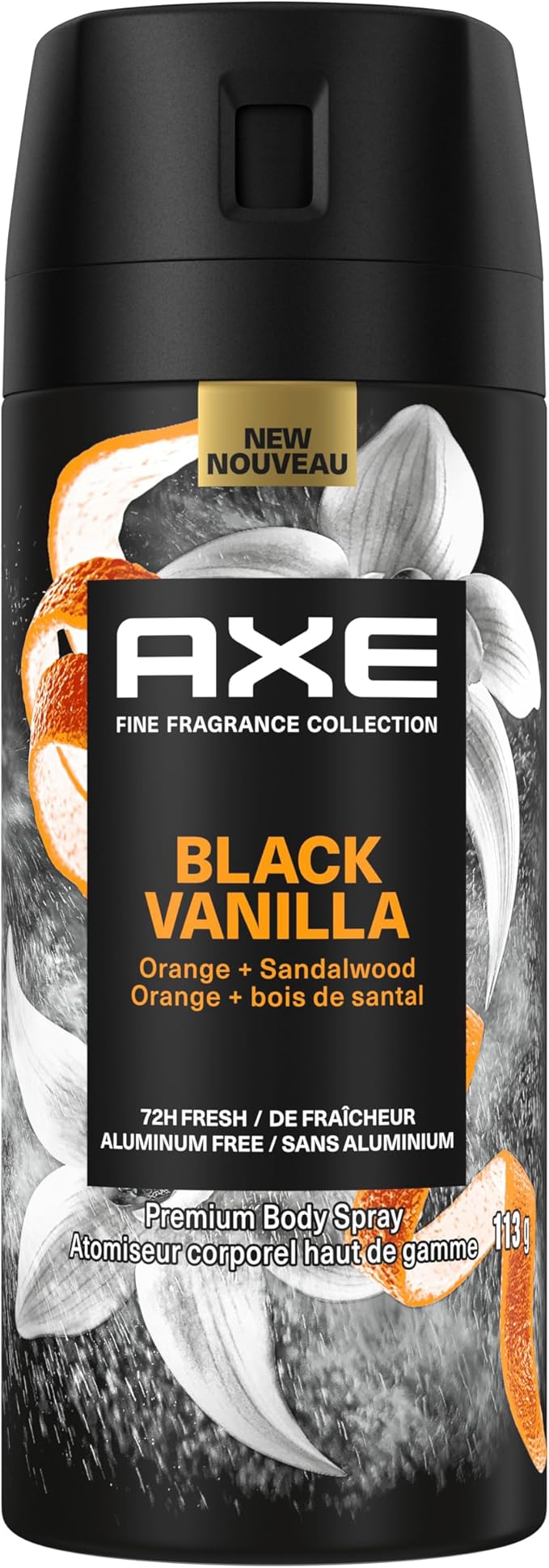 AXE Fine Fragrance Collection Premium Body Spray for Men Black Vanilla ...