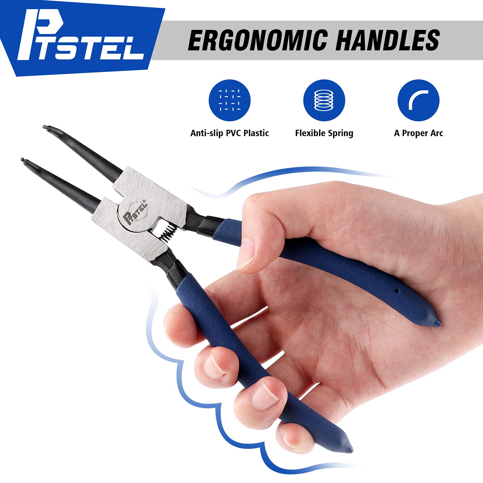 Snapklik.com : PTSTEL 4 Piece 7-Inch Internal/External Snap Ring Pliers ...