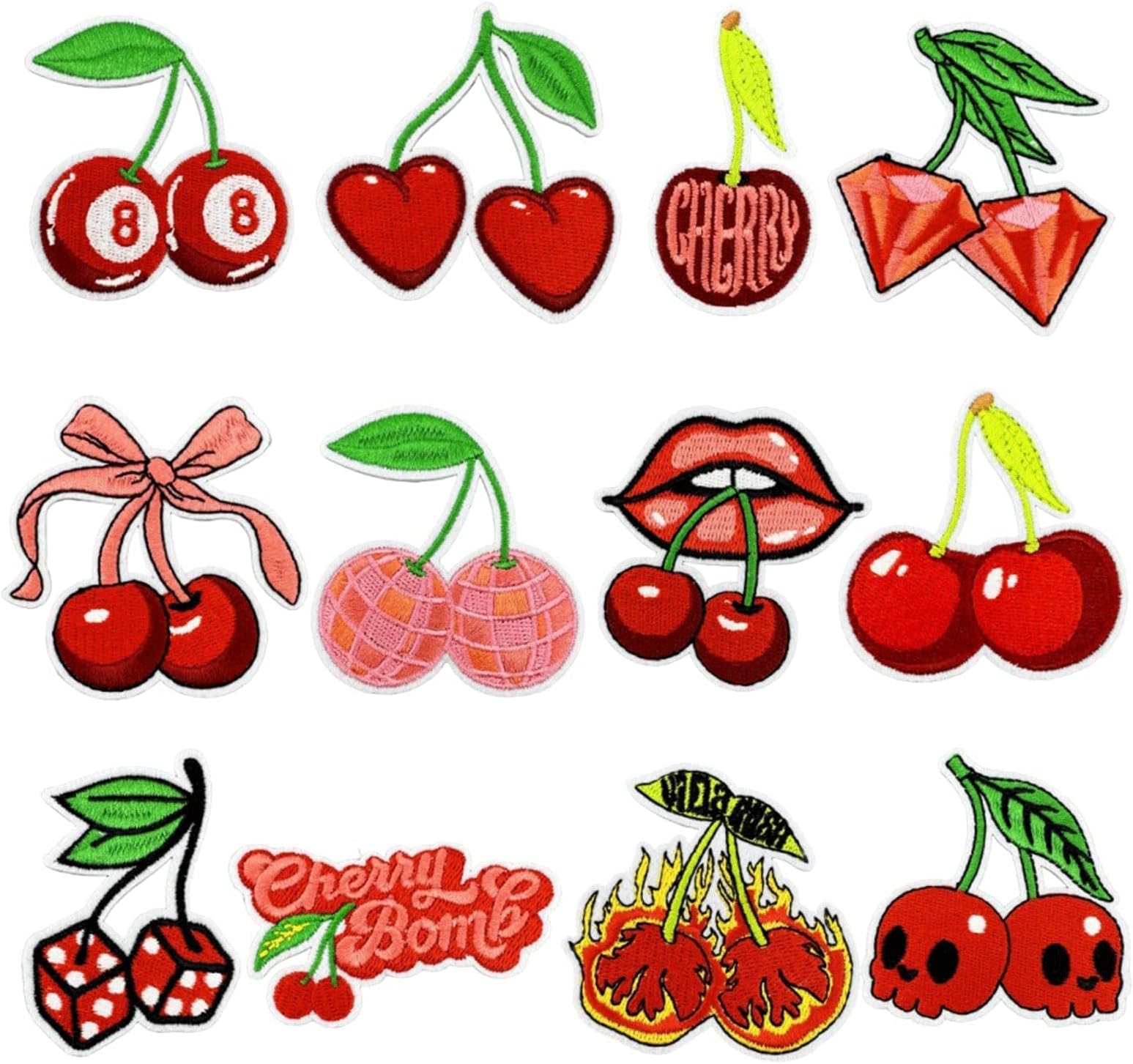 Amazon.com: PAGOW 10PCS Cherry Iron on Patch, Cute Cherry Fruit ...