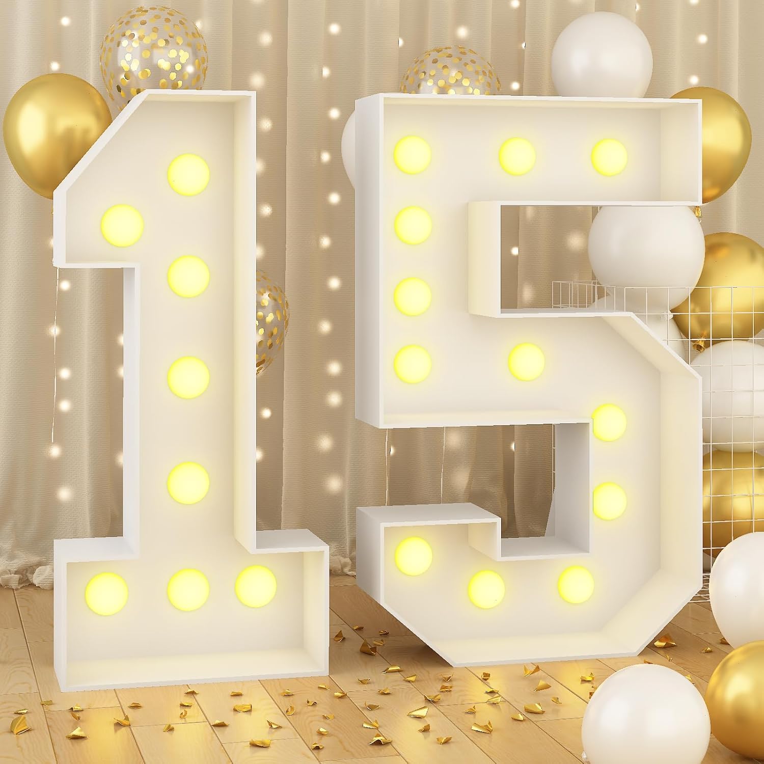 Amazon.com : 4ft Marquee Light Up Numbers 15 Large Numbers with Lights ...